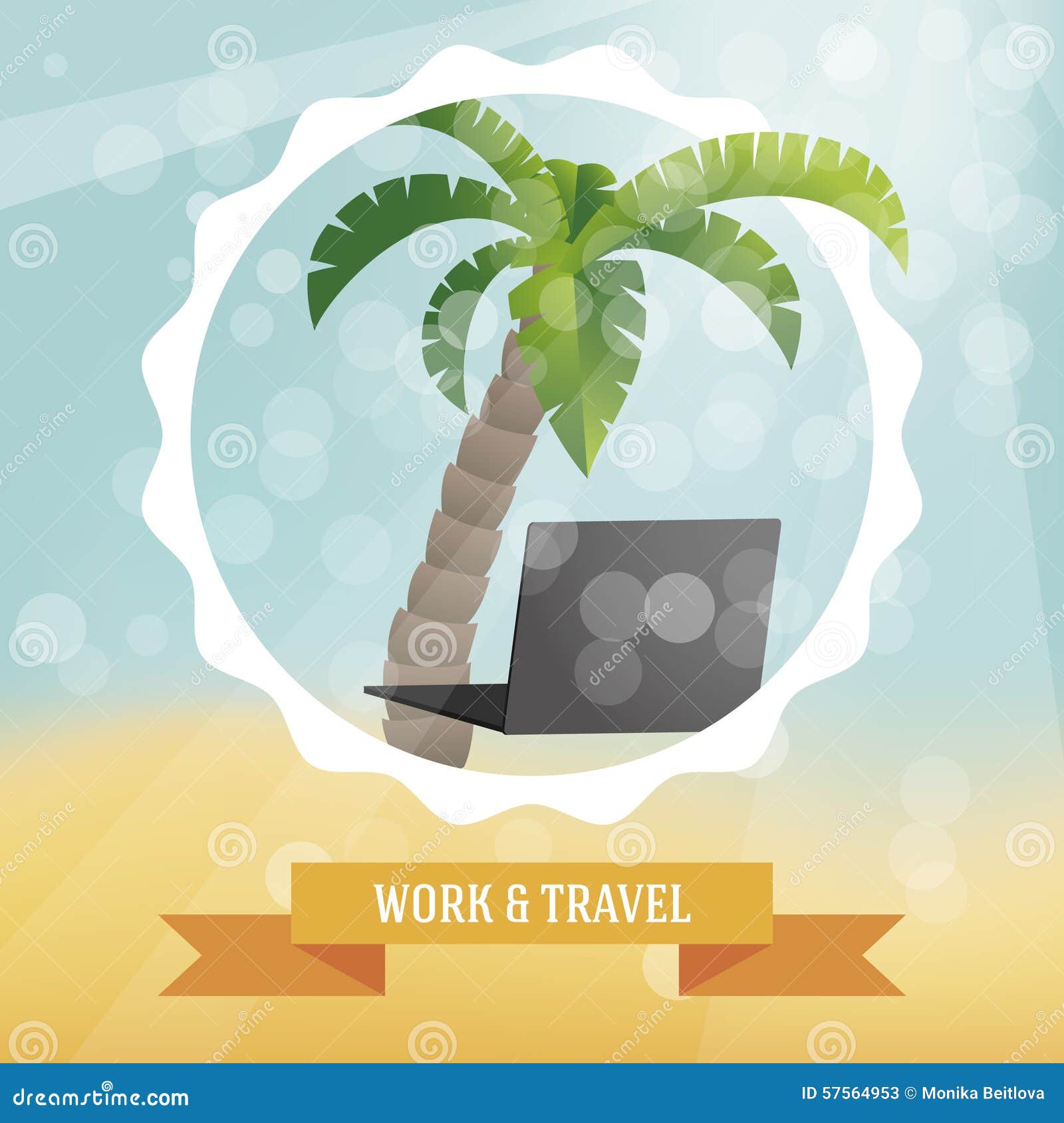 Work and Travel Illustration Stock Vector - Illustration of notebook ...