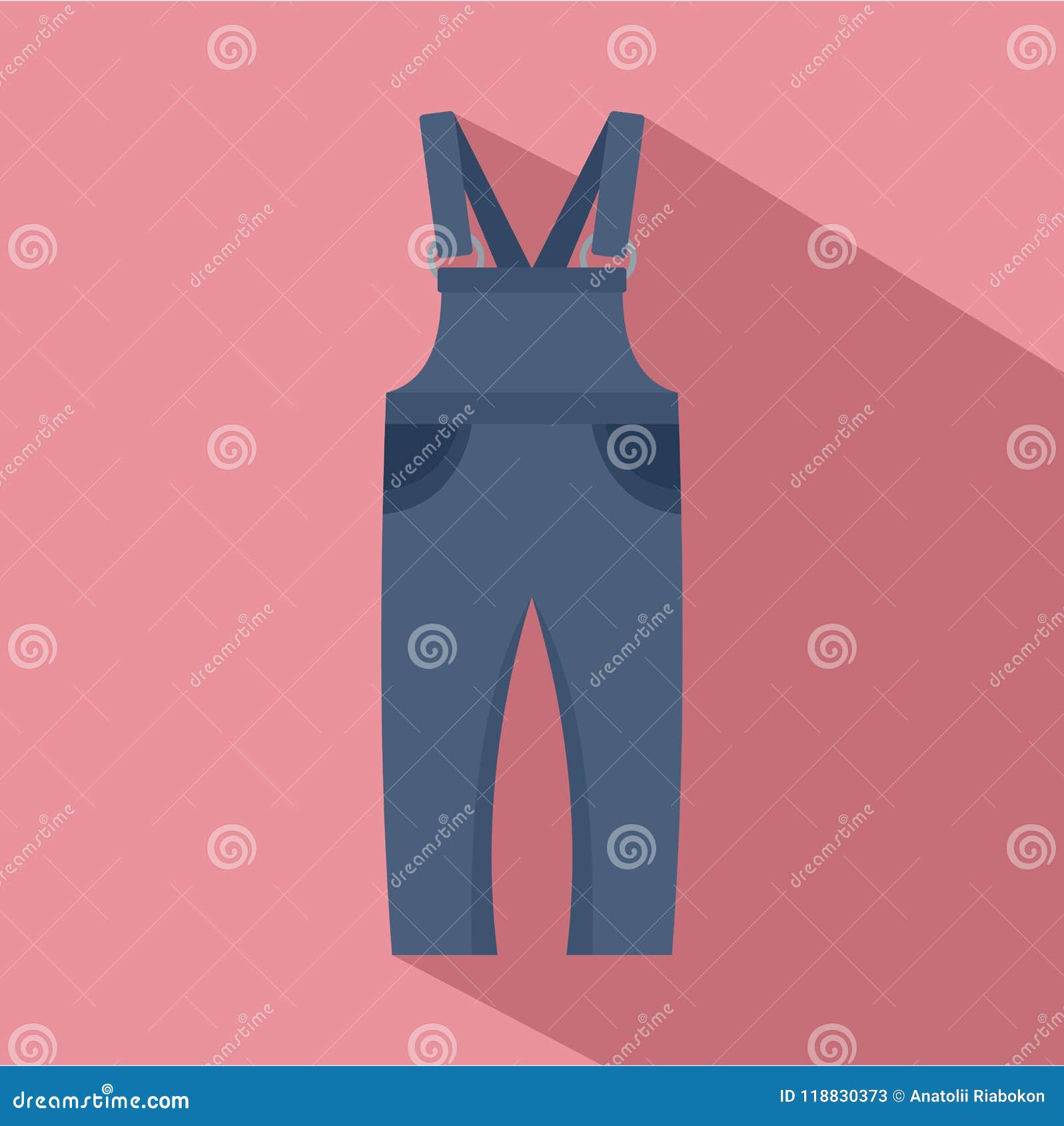 Work Trousers Icon, Flat Style Stock Vector - Illustration of garment ...
