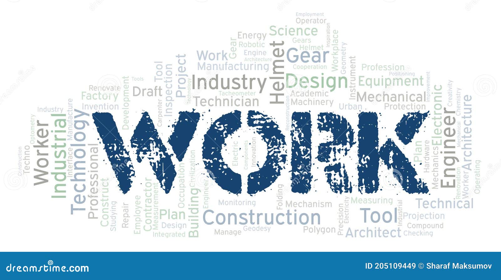 Work Typography Word Cloud Create with the Text only Stock Illustration ...