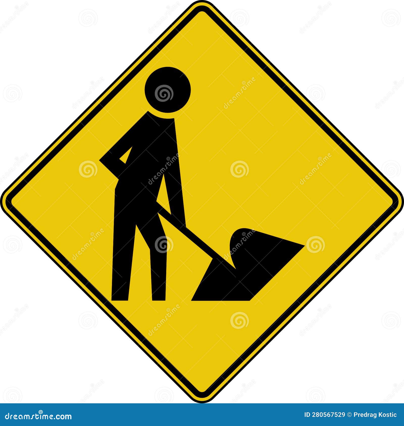 Work Under Construction Sign Stock Illustration - Illustration of logo ...