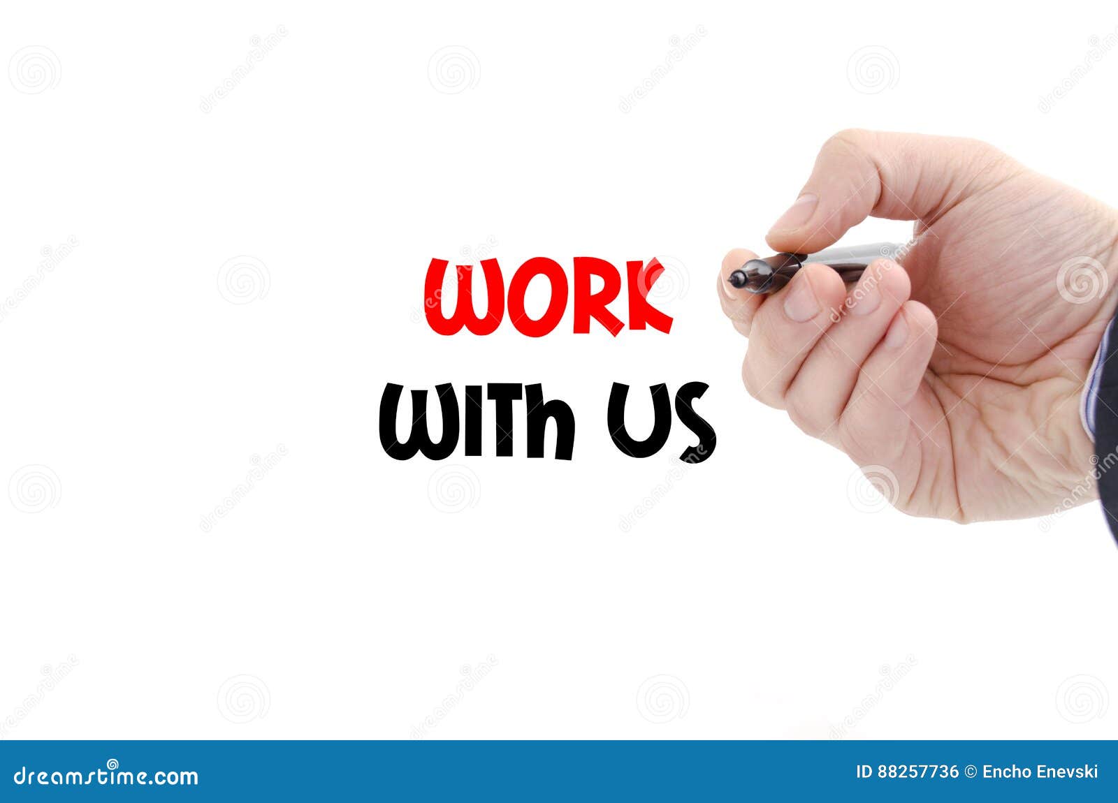 Work with us text concept stock photo. Image of vacancy - 88257736
