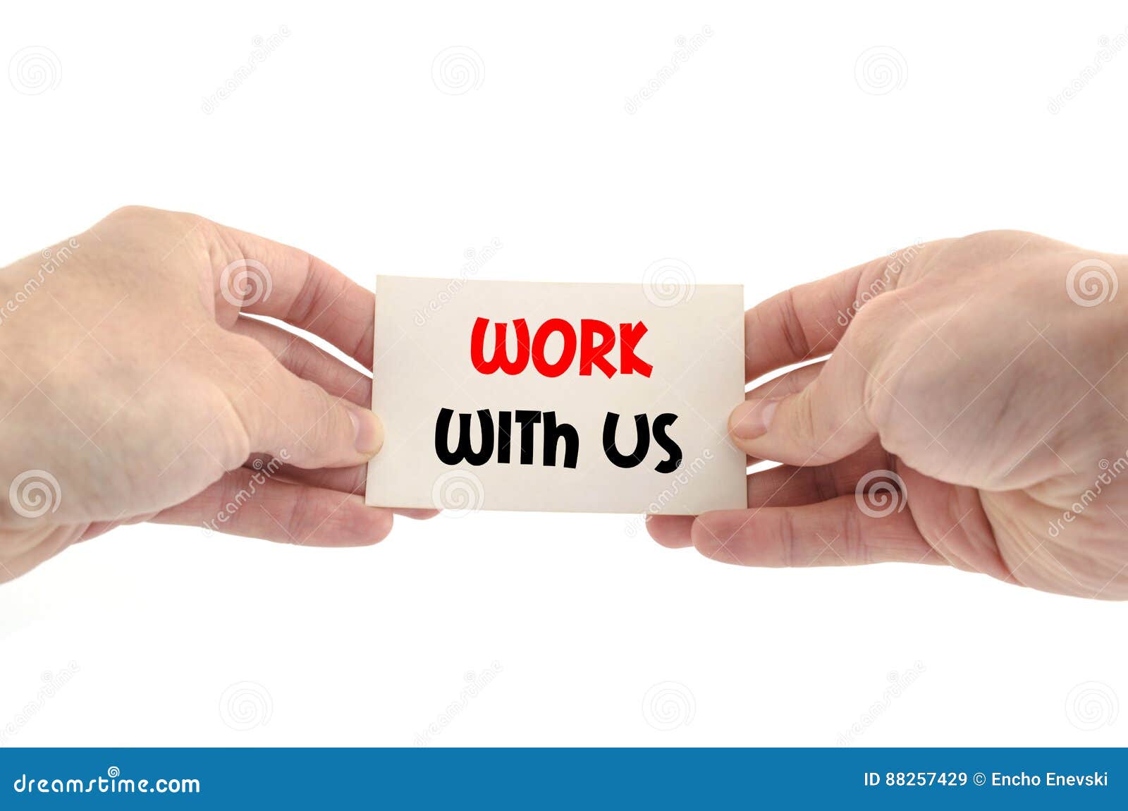 Work with us text concept stock image. Image of message - 88257429