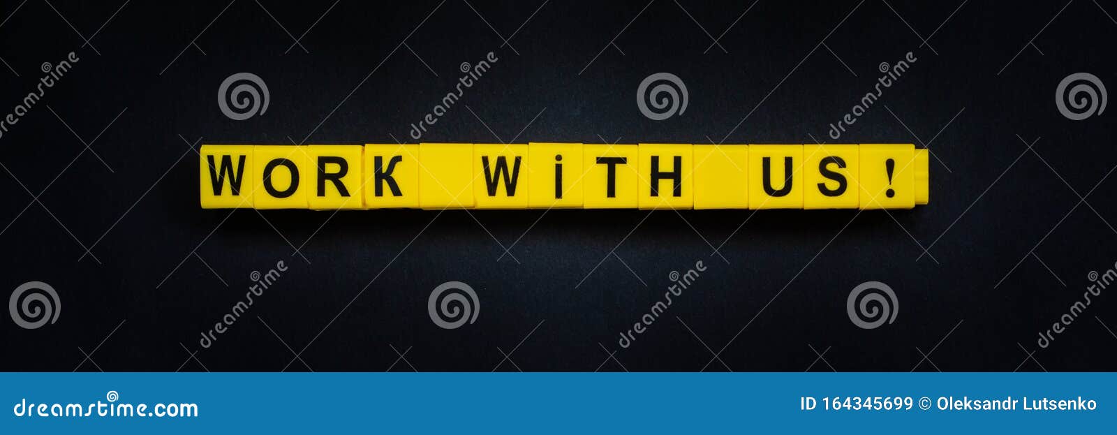 Work with Us Word on the Black Background with Free Place for Your Text ...