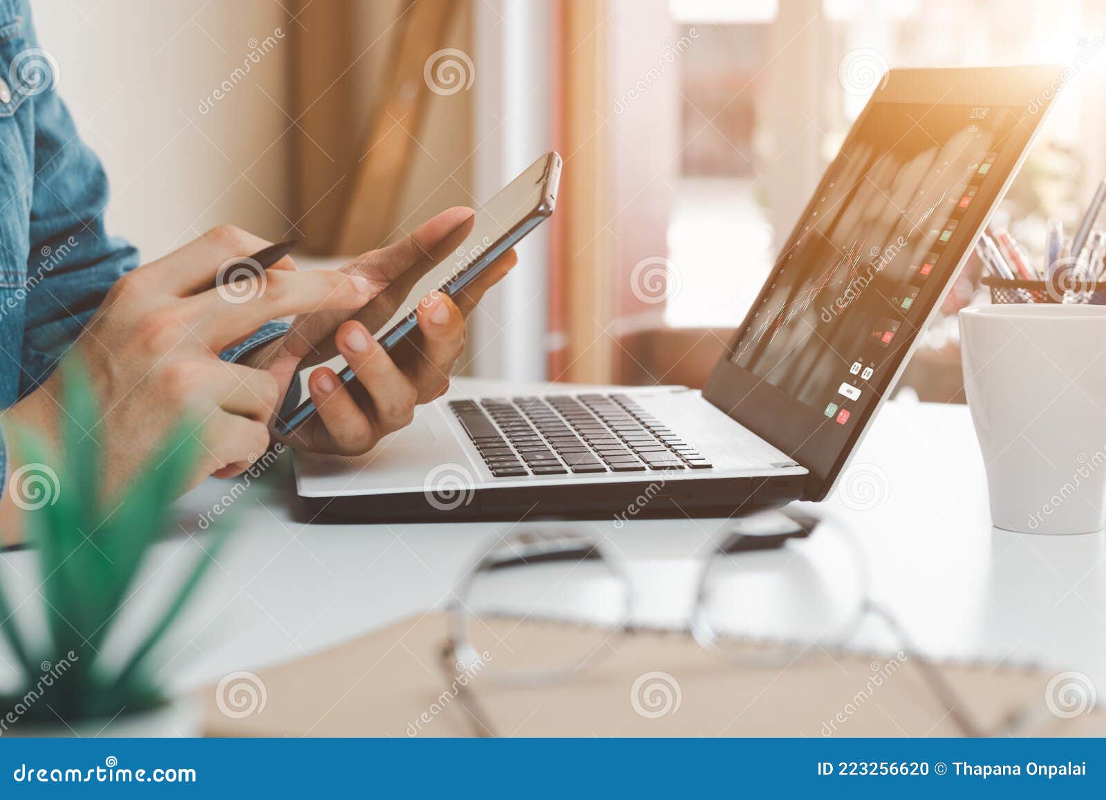 Work Using Mobile Phone Typing Computer Mobile Chat Laptop Contact Us ...