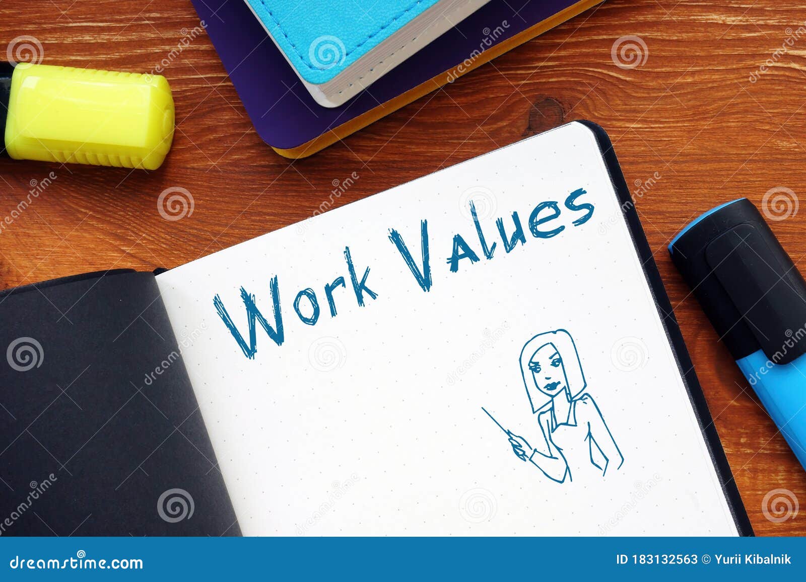 Work Values Sign on the Sheet Stock Image - Image of inspiration ...