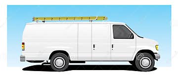 Work Van stock vector. Illustration of ladder, delivering - 43240955