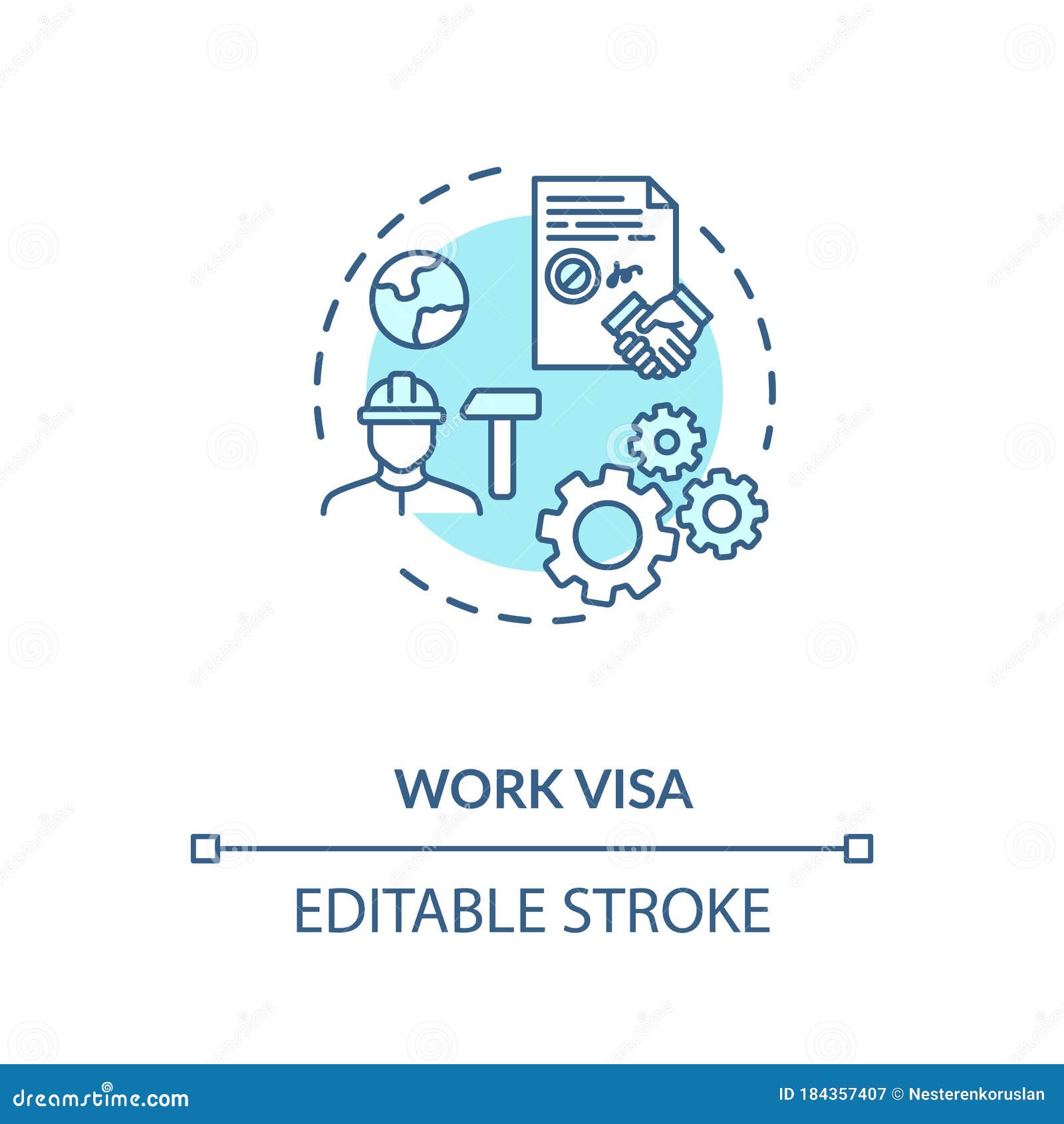Work Visa Application Concept Icon Stock Vector - Illustration of ... Work Visa Application Concept Icon Stock Vector - Illustration of ...