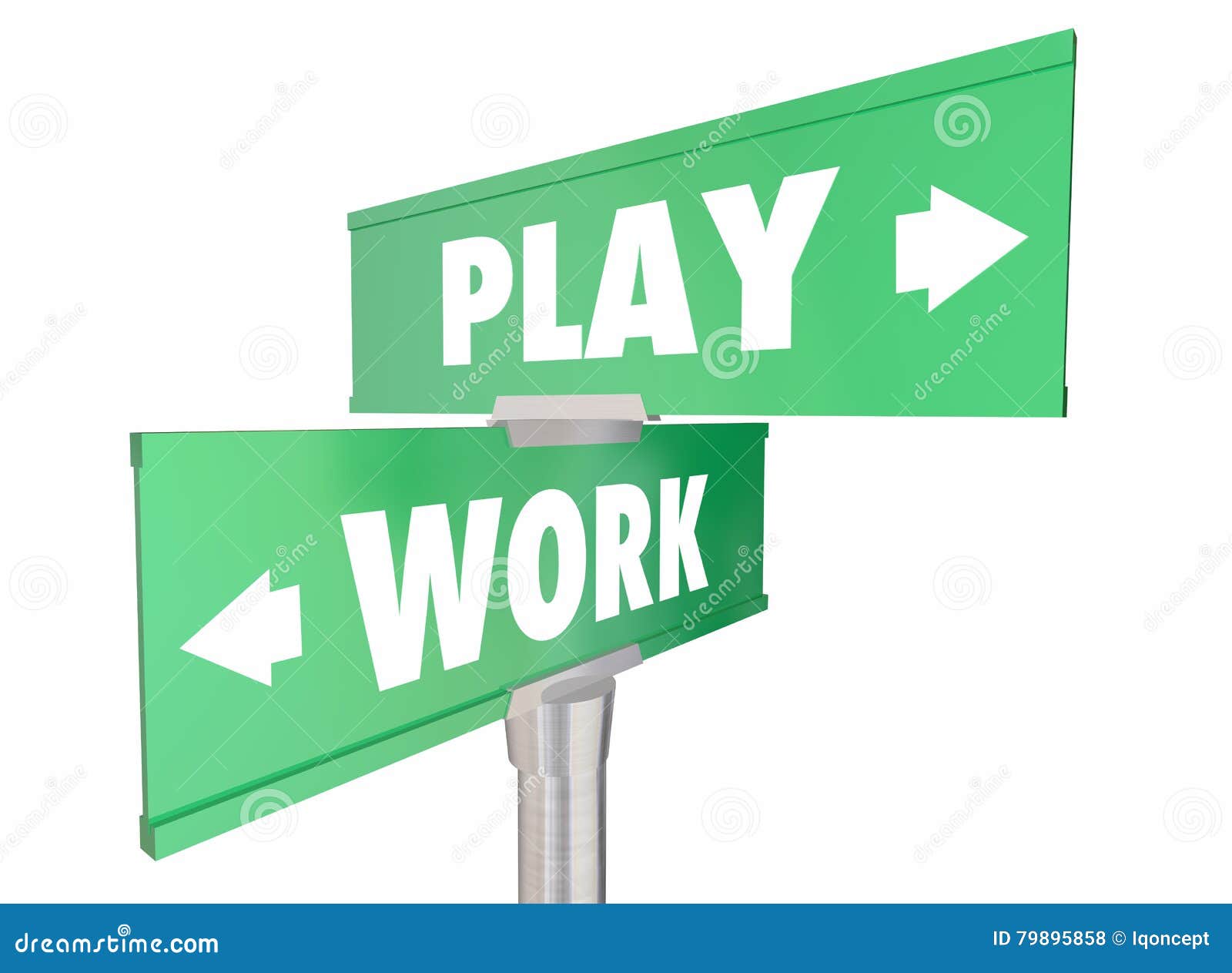 Work Vs Play Two Way Road Signs Words Stock Illustration - Illustration ...