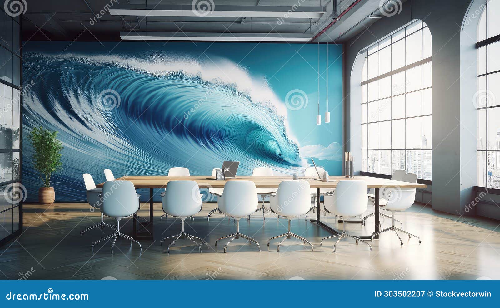 Work Wave Office Background Stock Illustration - Illustration of ...