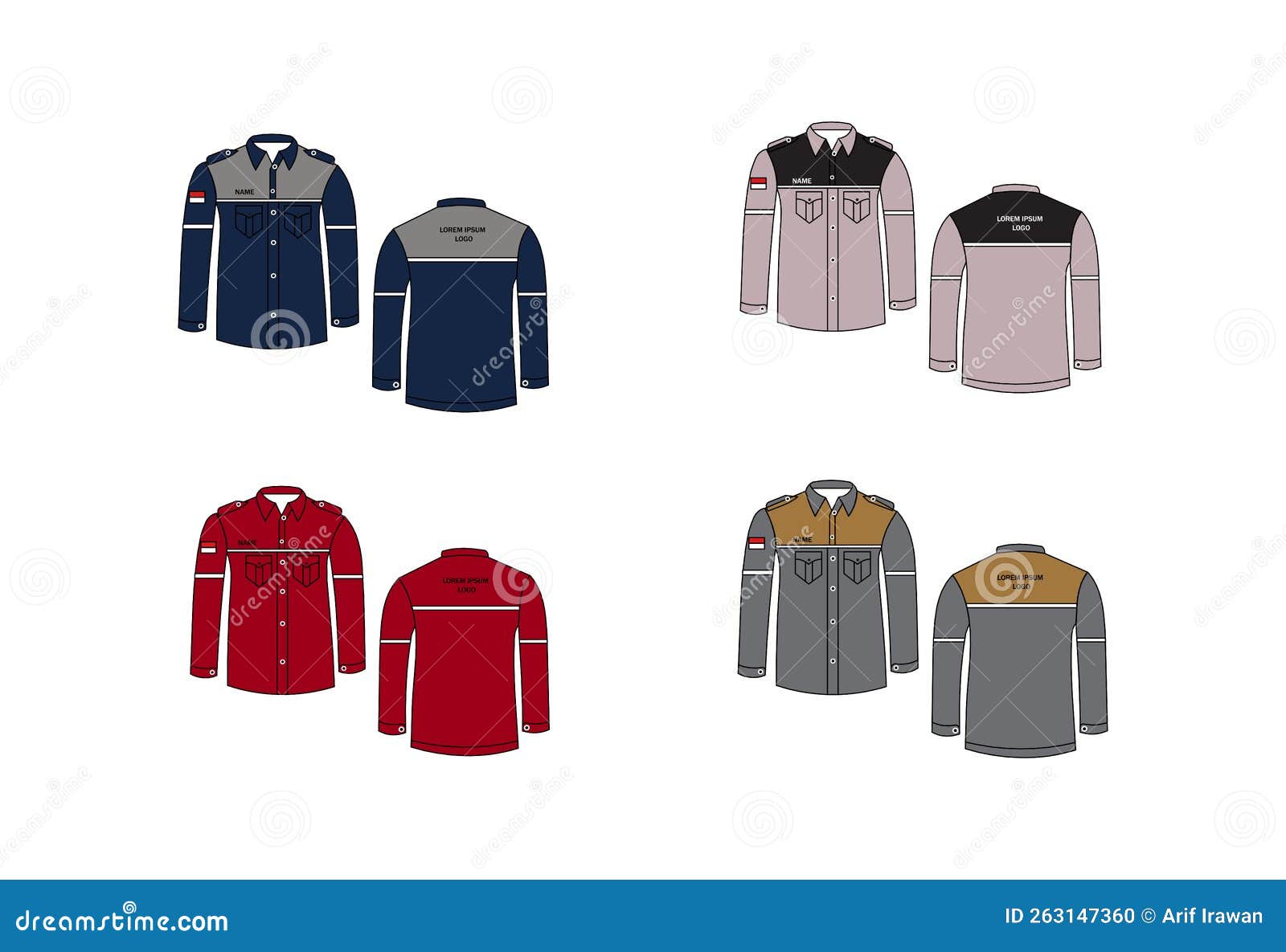 Work Wear Overall Uniform Clothes VIEW Comfortable Protective TEMPLATE ...