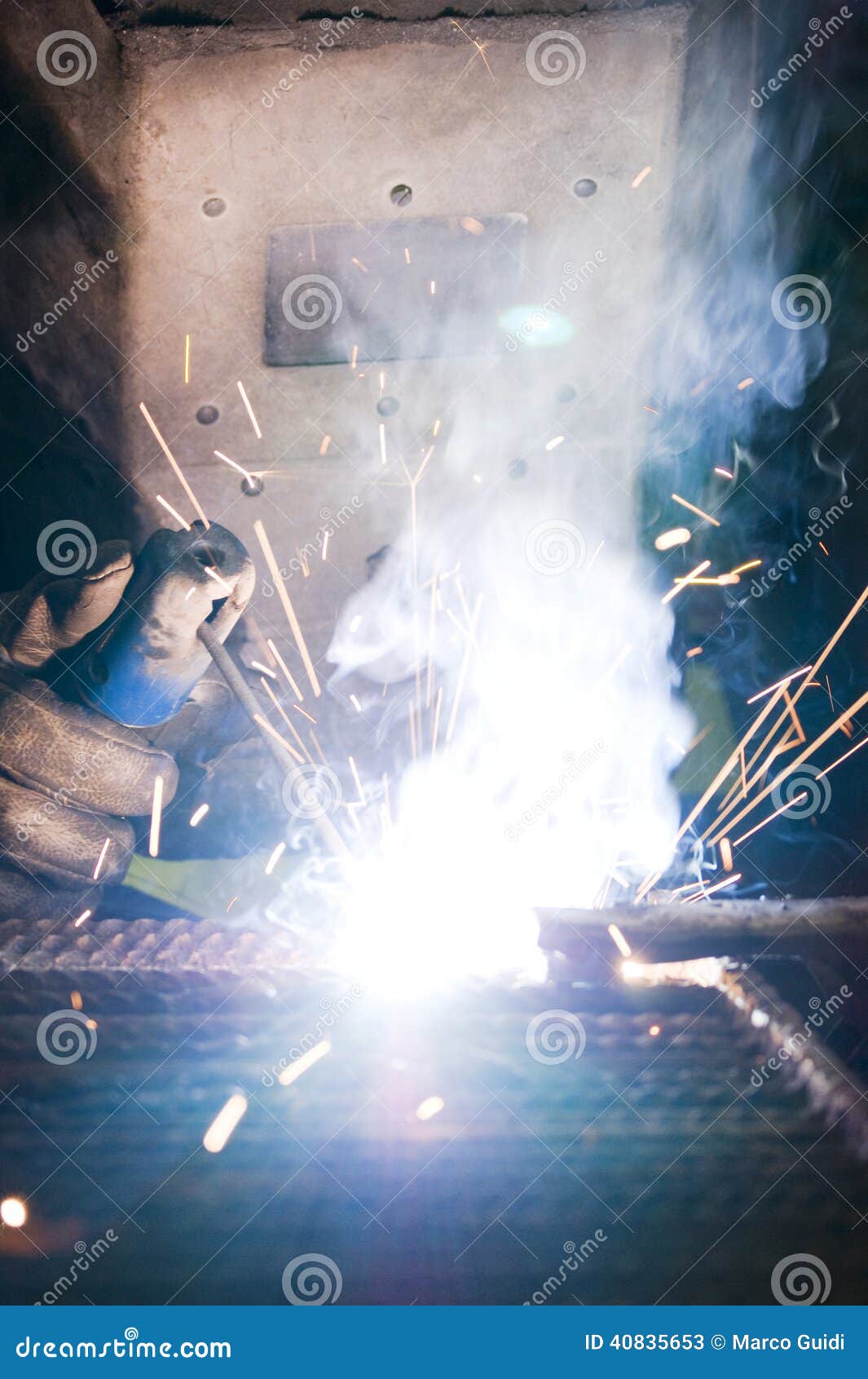 Work with the welder stock image. Image of iron, welding - 40835653