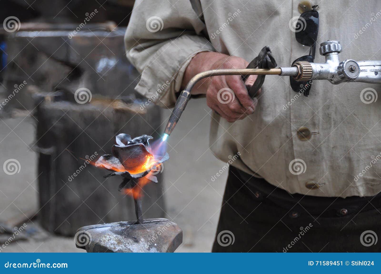Work with welding torch stock image. Image of force, welding - 71589451