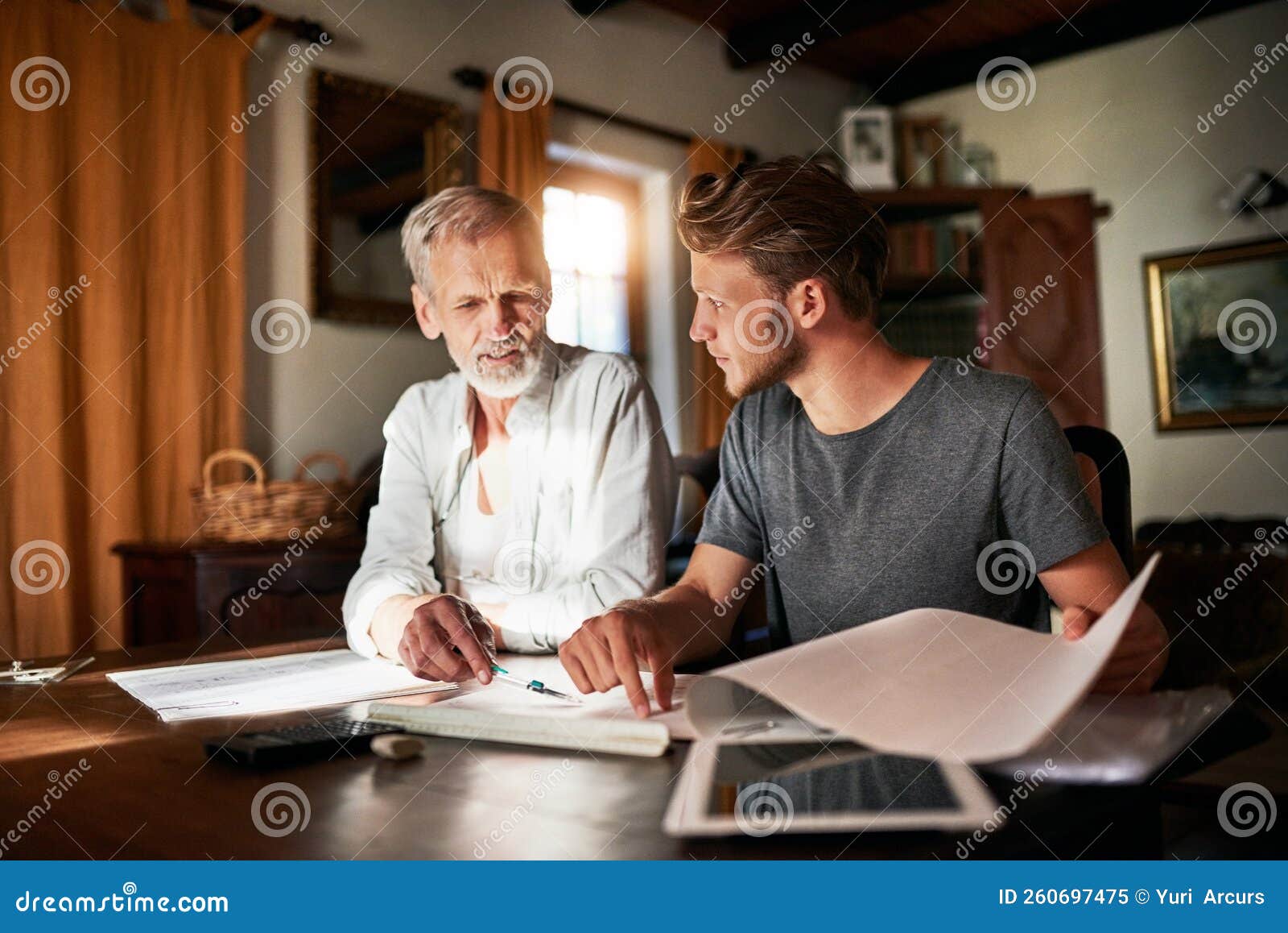 They always Work Well Together. Two Men Working on a Project Together ...