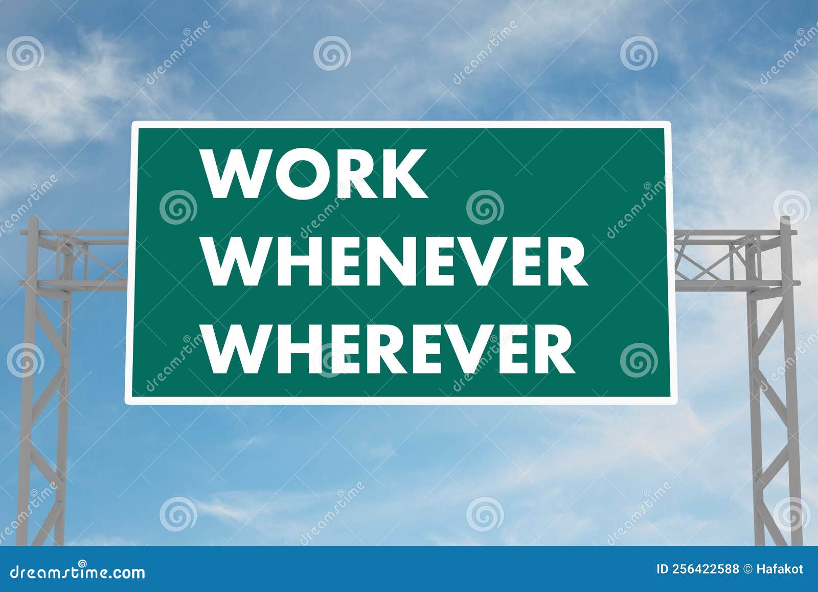 WORK WHENEVER WHEREVER Concept Stock Illustration - Illustration of ...