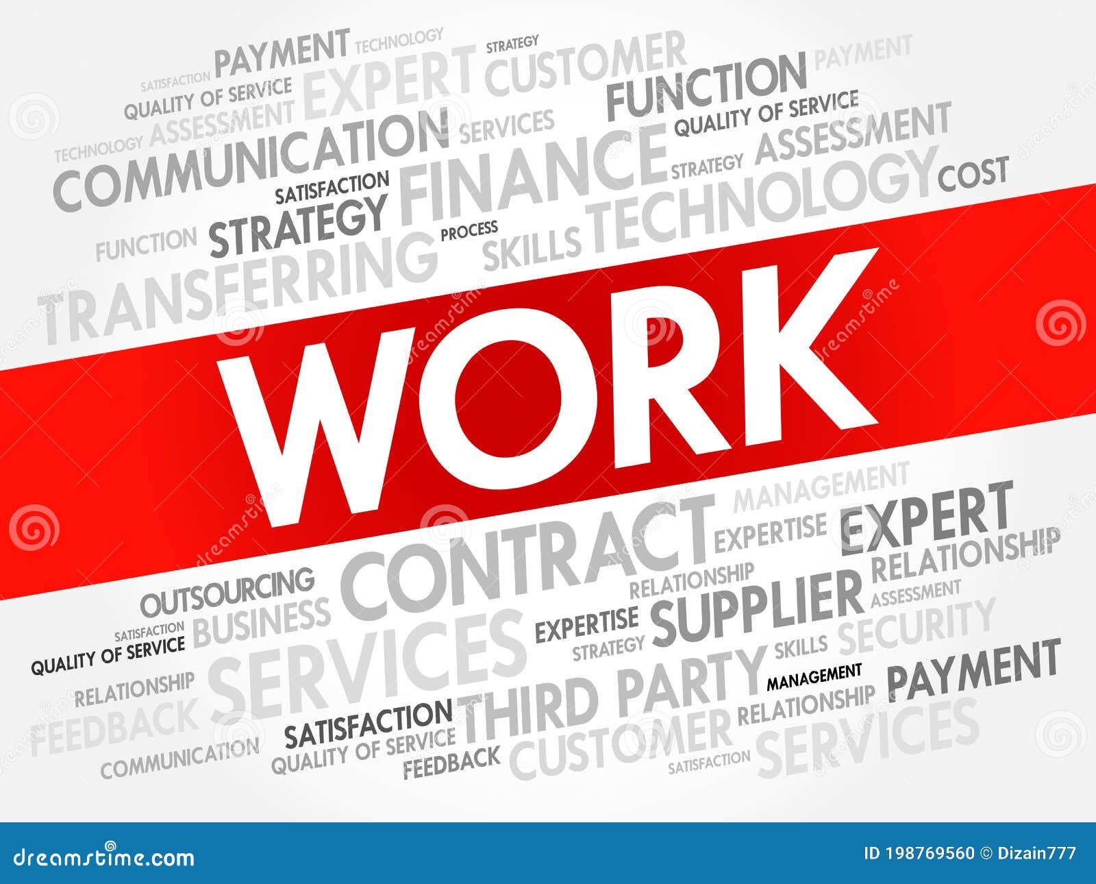 WORK word cloud collage stock illustration. Illustration of management ...