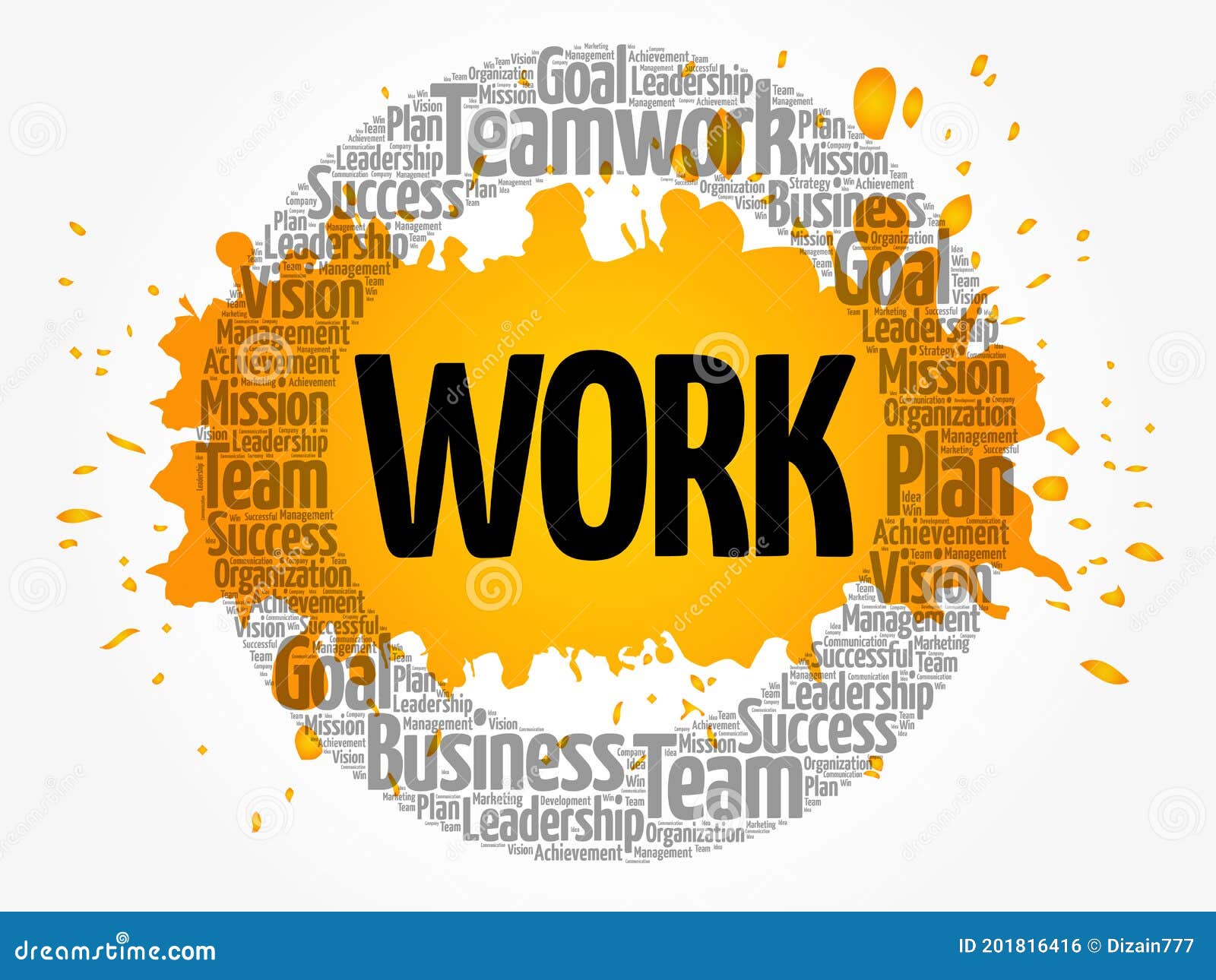 WORK word cloud collage stock illustration. Illustration of strategy ...