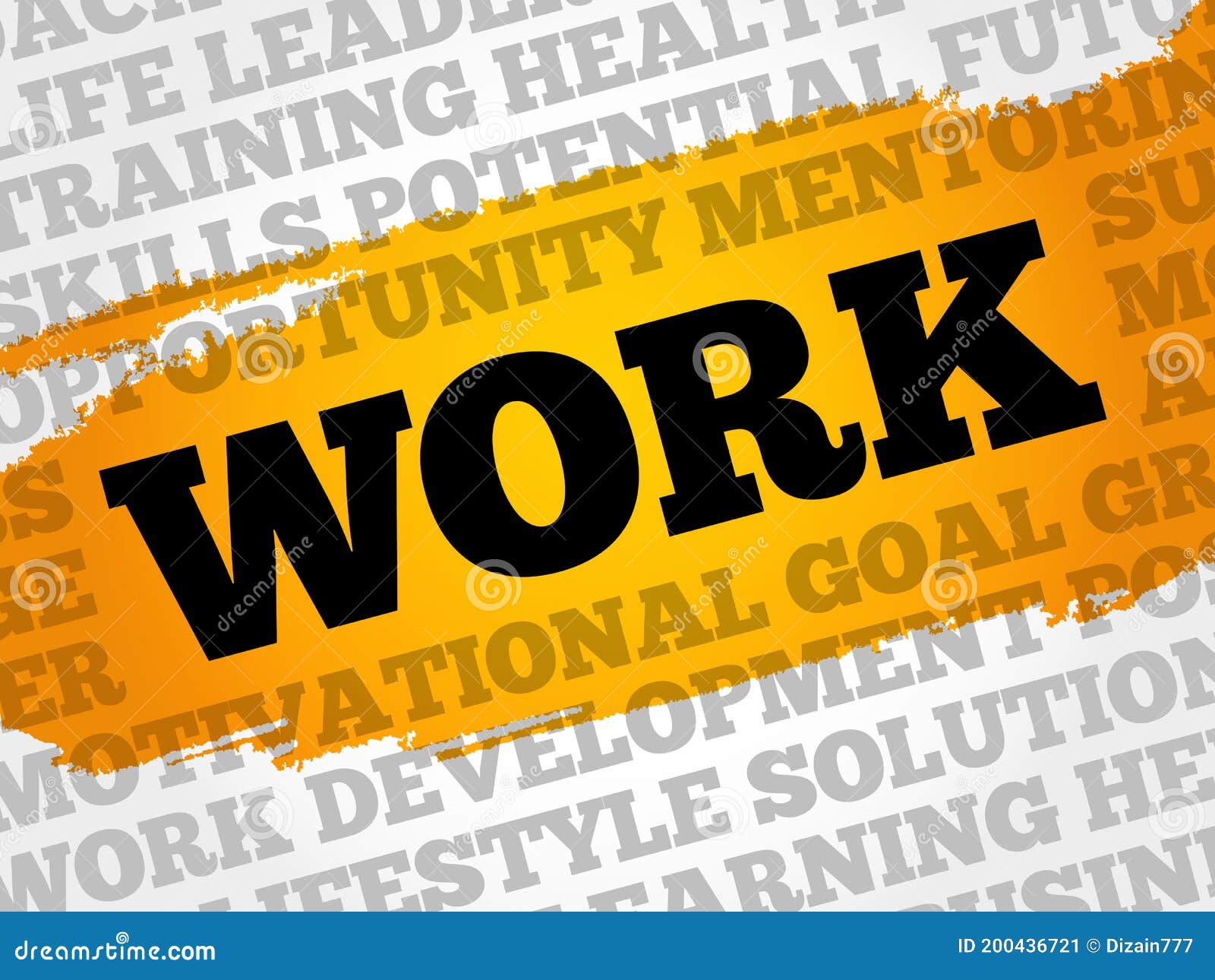 WORK word cloud stock illustration. Illustration of collage - 200436721
