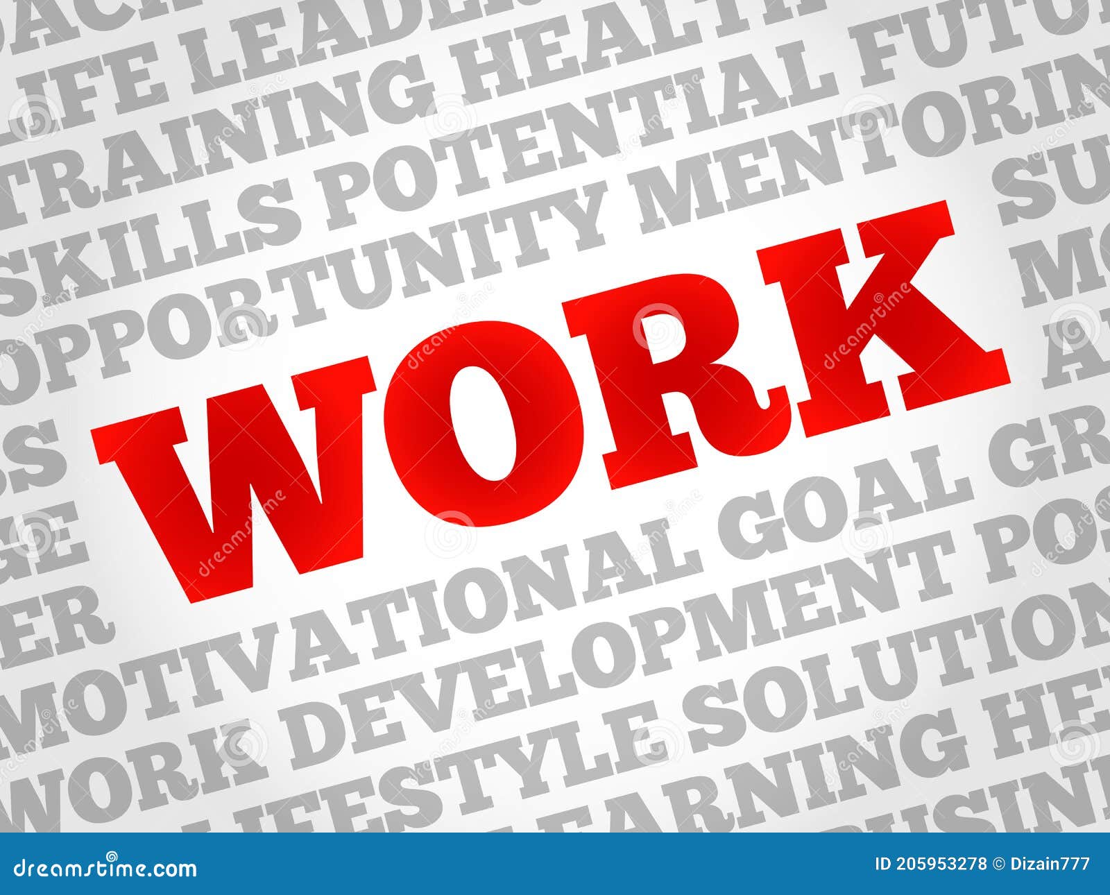 Work word cloud stock illustration. Illustration of strategy - 205953278