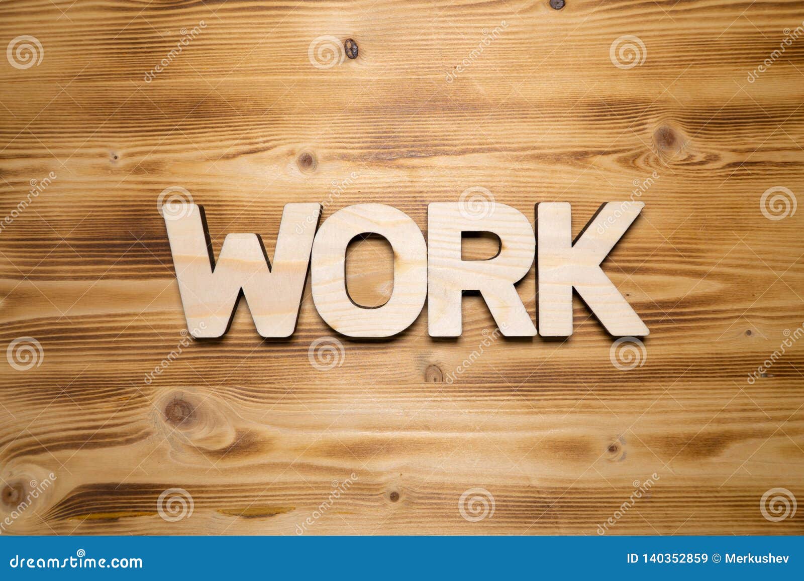 WORK Word Made with Building Blocks on Wooden Board Stock Image - Image ...
