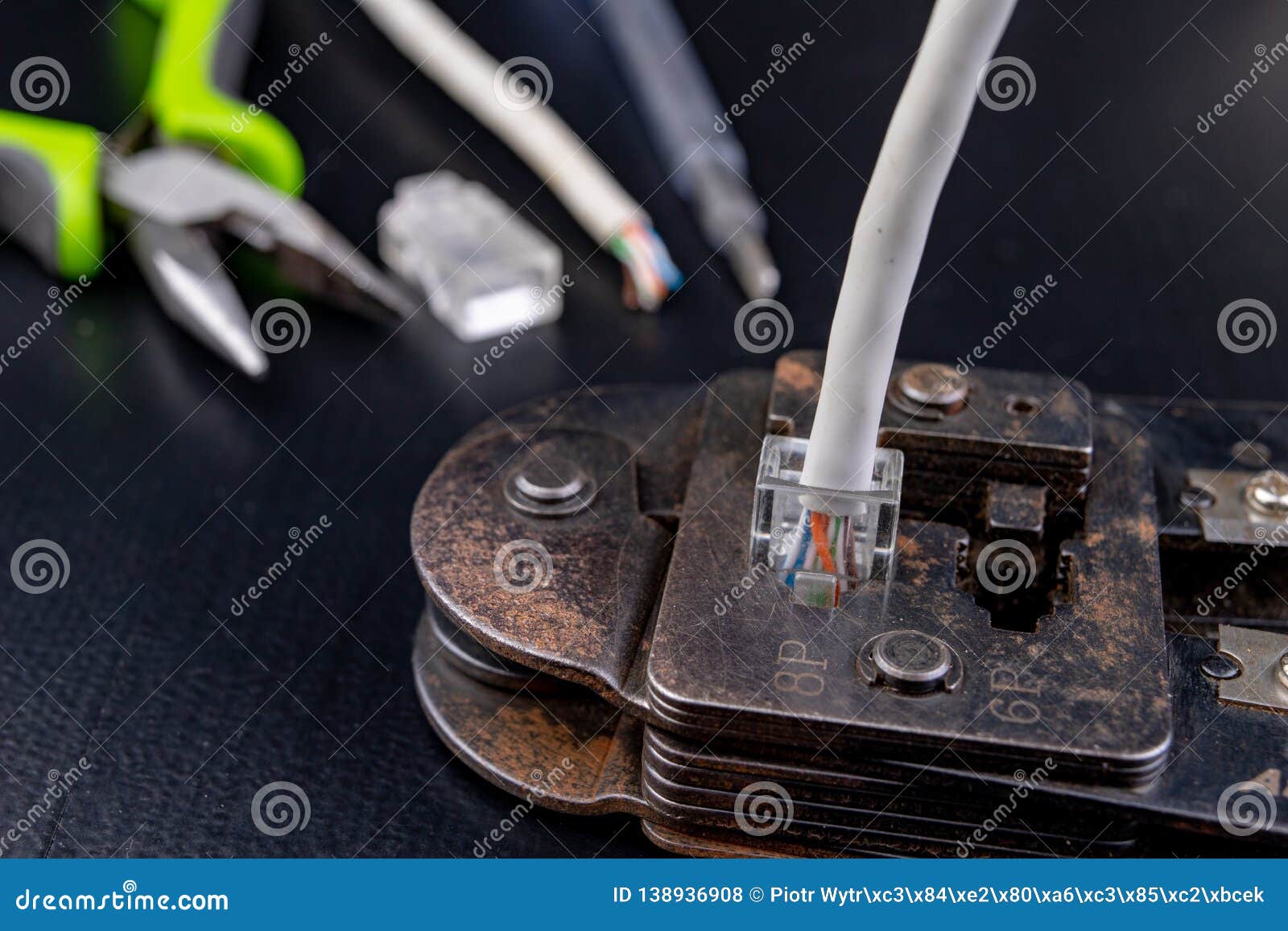 Work in a Workshop on Connections Used in Electronics. Computer Cables ...
