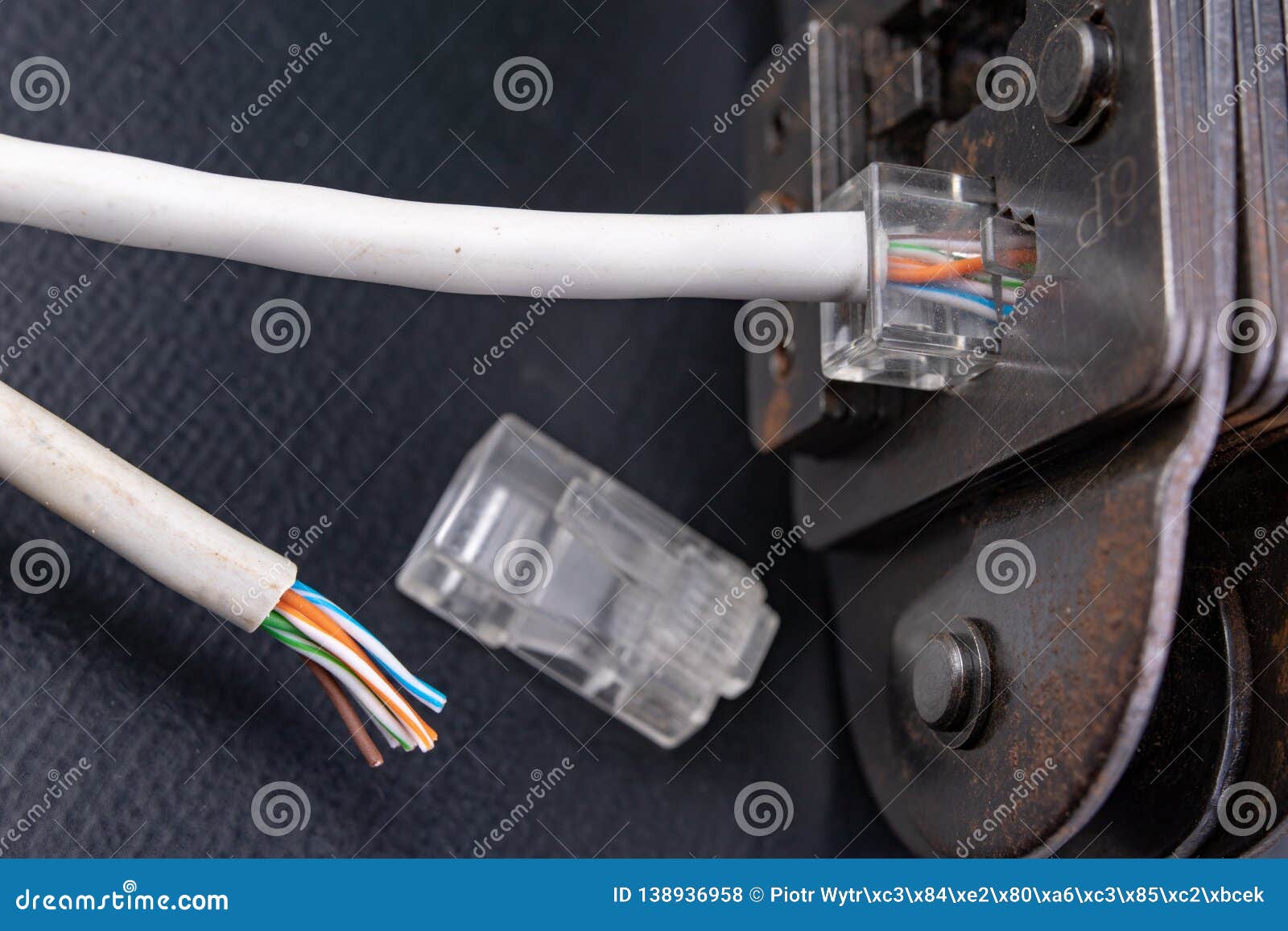 Work in a Workshop on Connections Used in Electronics. Computer Cables ...