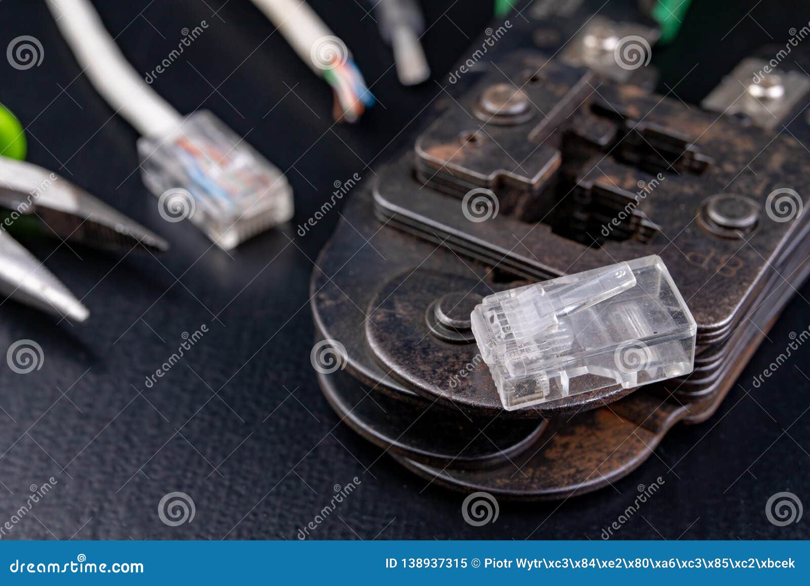 Work in a Workshop on Connections Used in Electronics. Computer Cables ...