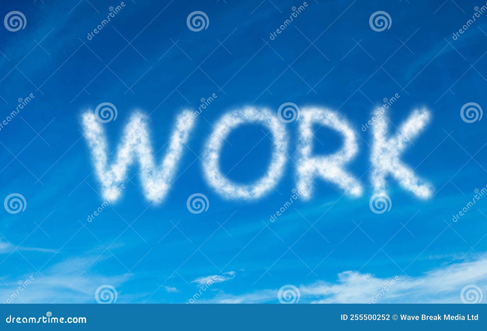 Work Written in White in Sky Stock Illustration - Illustration of ...