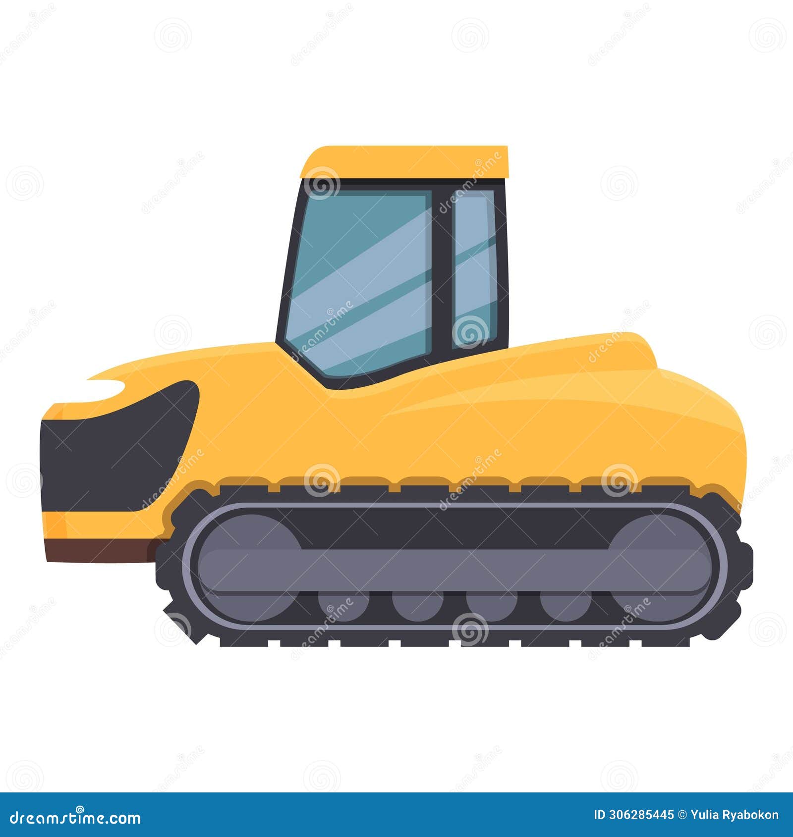 Work Yellow Crawler Icon Cartoon Vector. Working Vehicle Stock Vector ...