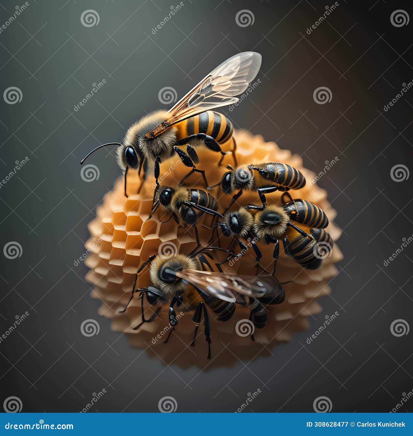 The Work of Young Bees in the Hive - Generated by Ai Stock Illustration - Illustration of ...