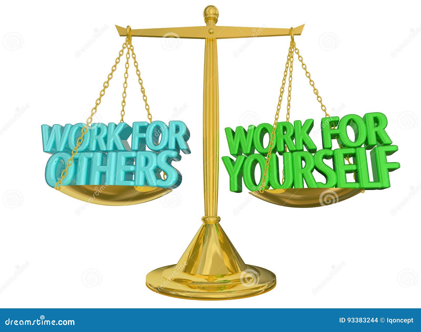Work for Yourself Vs Others Self Employed Scale Stock Illustration ...