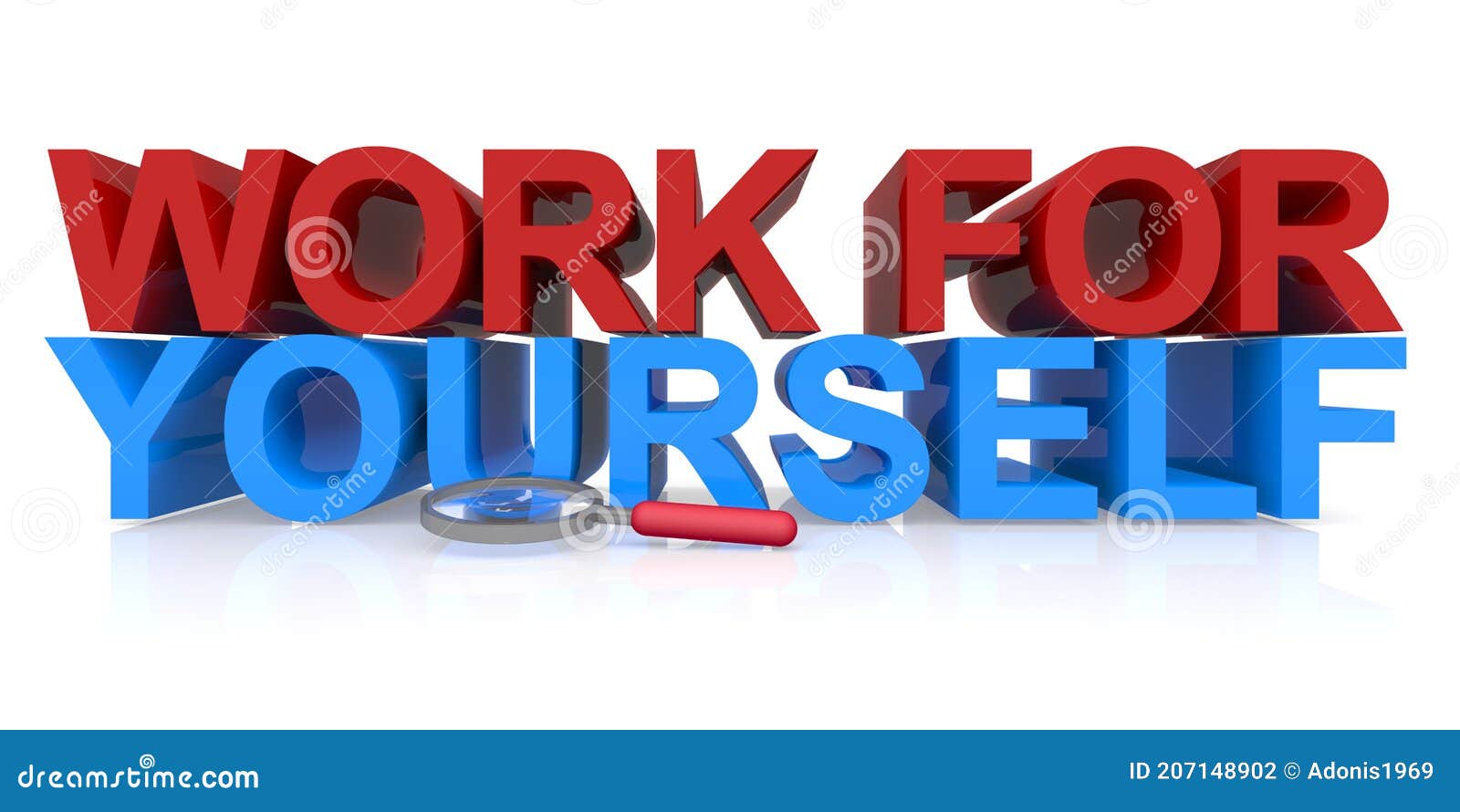 Work for yourself on white stock illustration. Illustration of secure ...