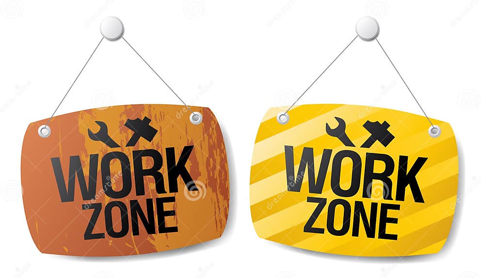 Work zone signs. stock vector. Illustration of icon, repair - 23050166