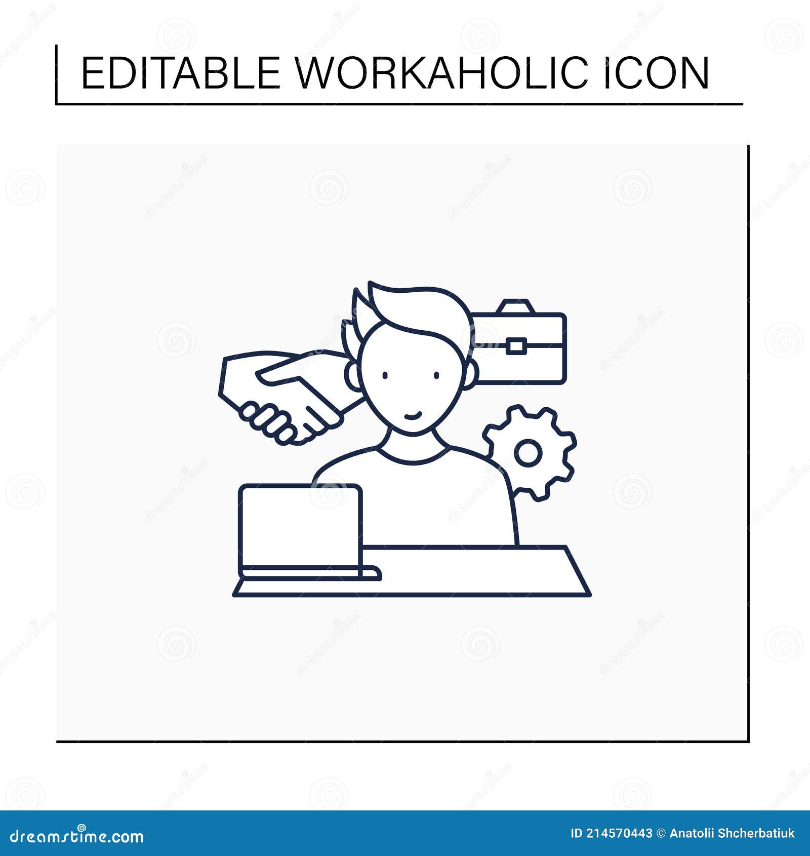 Workaholism line icon stock vector. Illustration of freelancer - 214570443