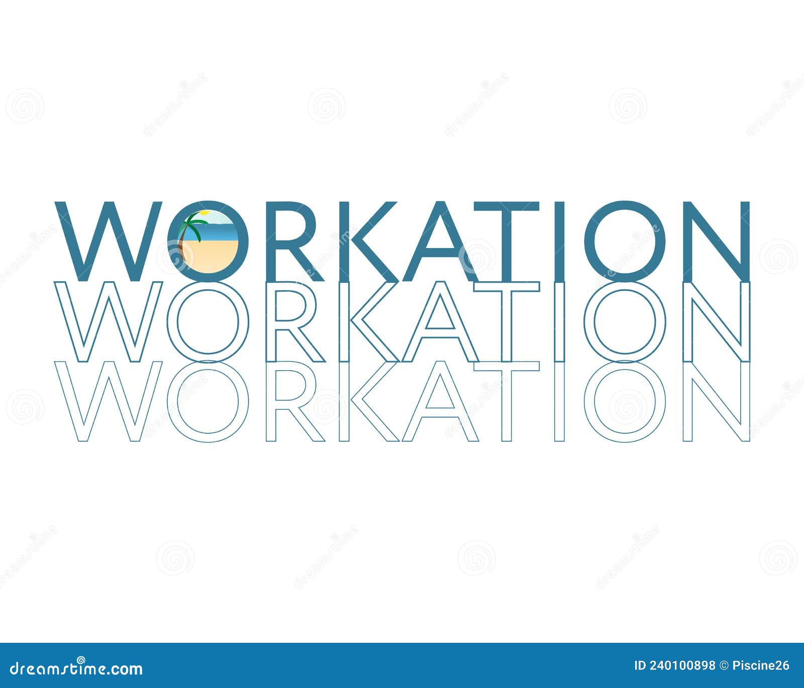 Workation To Work and Have Vacation at the Same Time Stock Illustration ...
