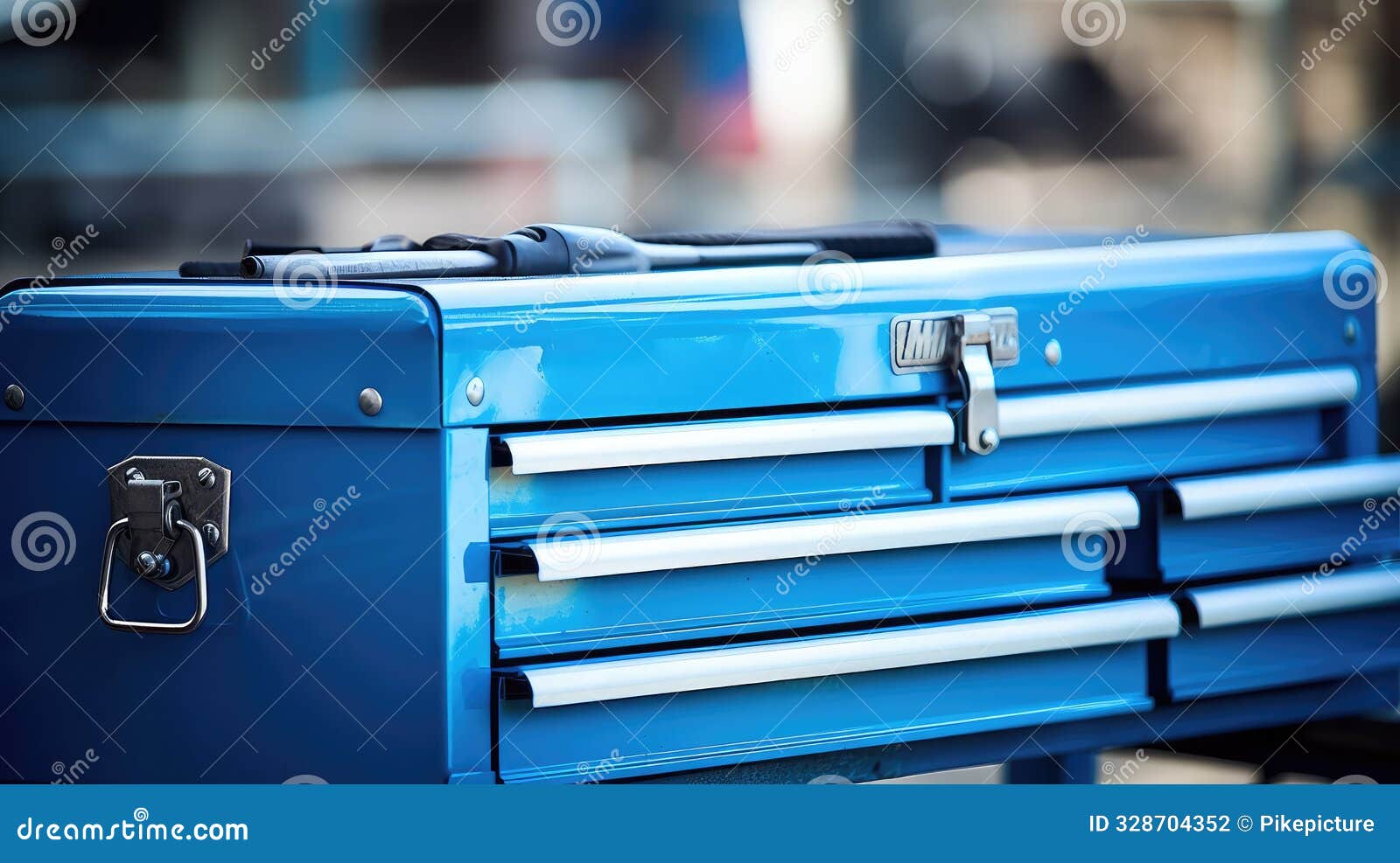 Workbench blue toolbox stock illustration. Illustration of workbench ...