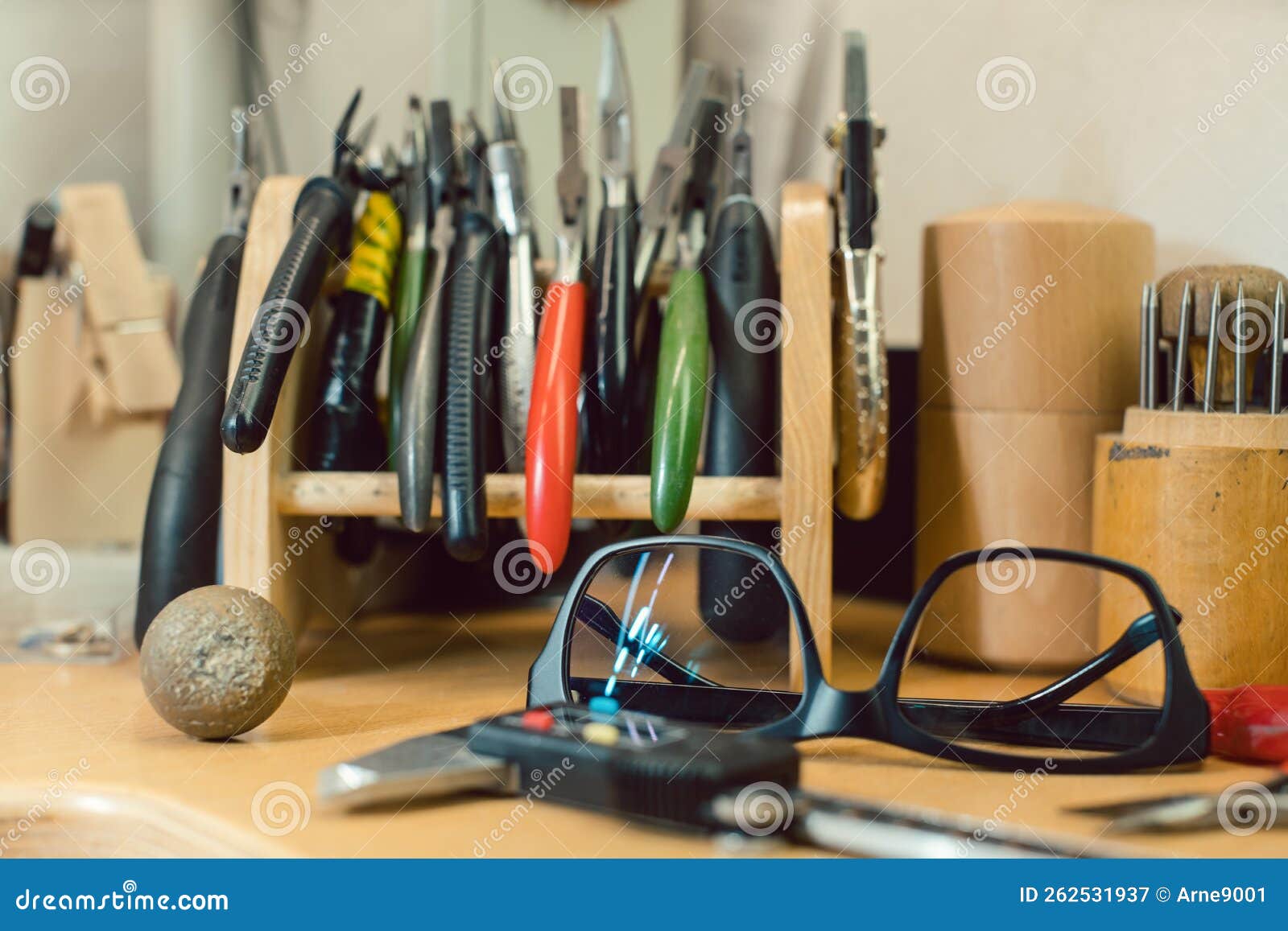 Workbench of a Goldsmith or Jeweler Stock Image - Image of business ...