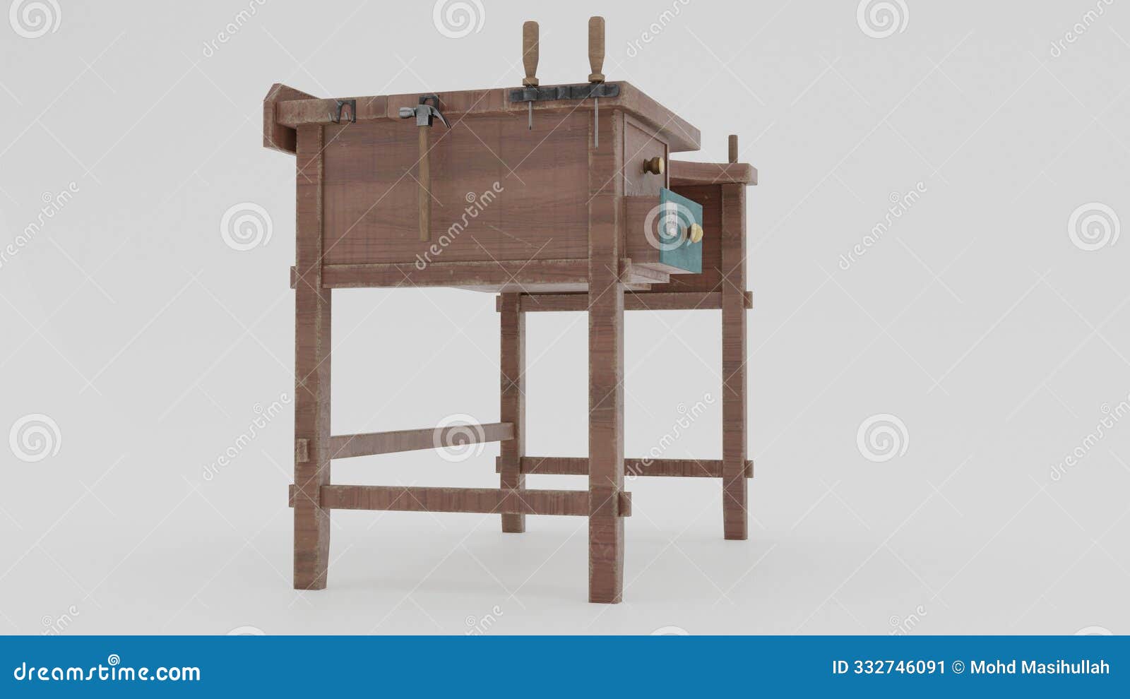 Workbench with Hammer and Screwdriver Stock Image - Image of workplace ...