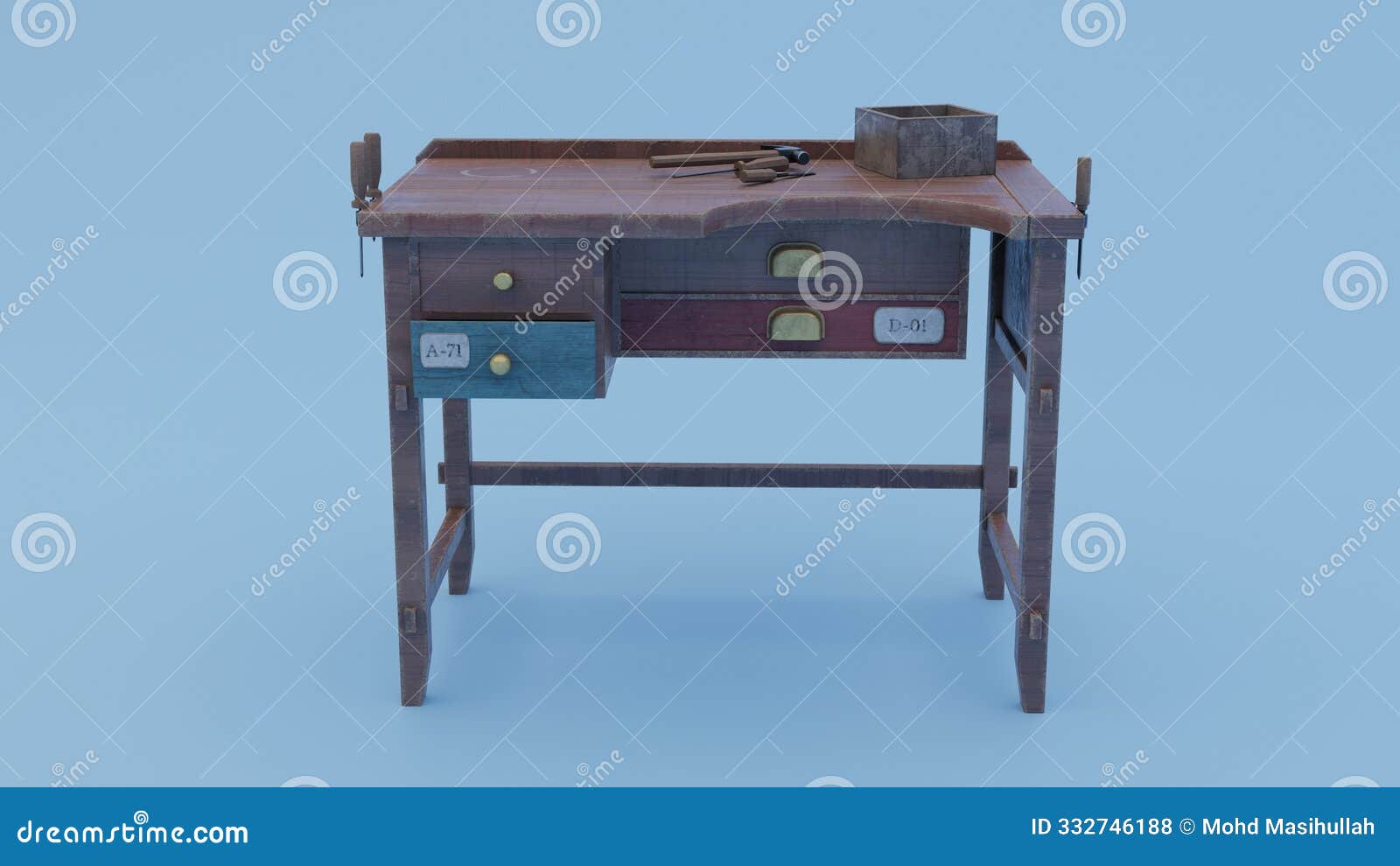 Workbench with Hammer and Screwdriver Stock Photo - Image of timber ...