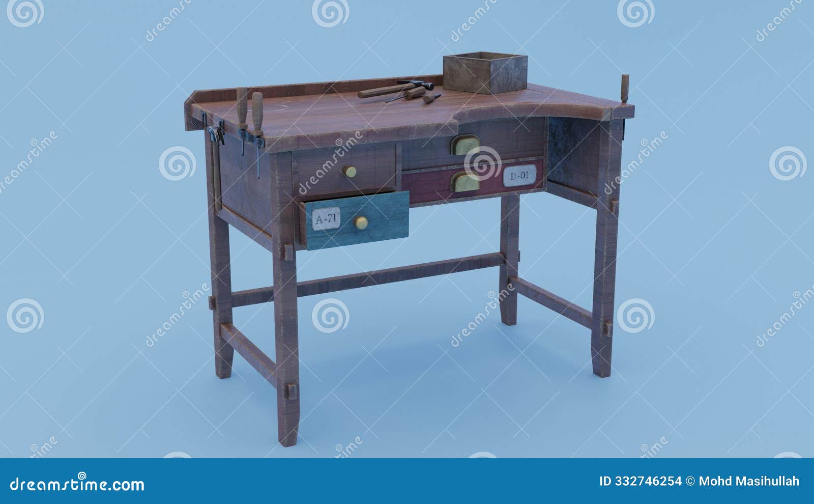 Workbench with Hammer and Screwdriver Stock Photo - Image of business ...