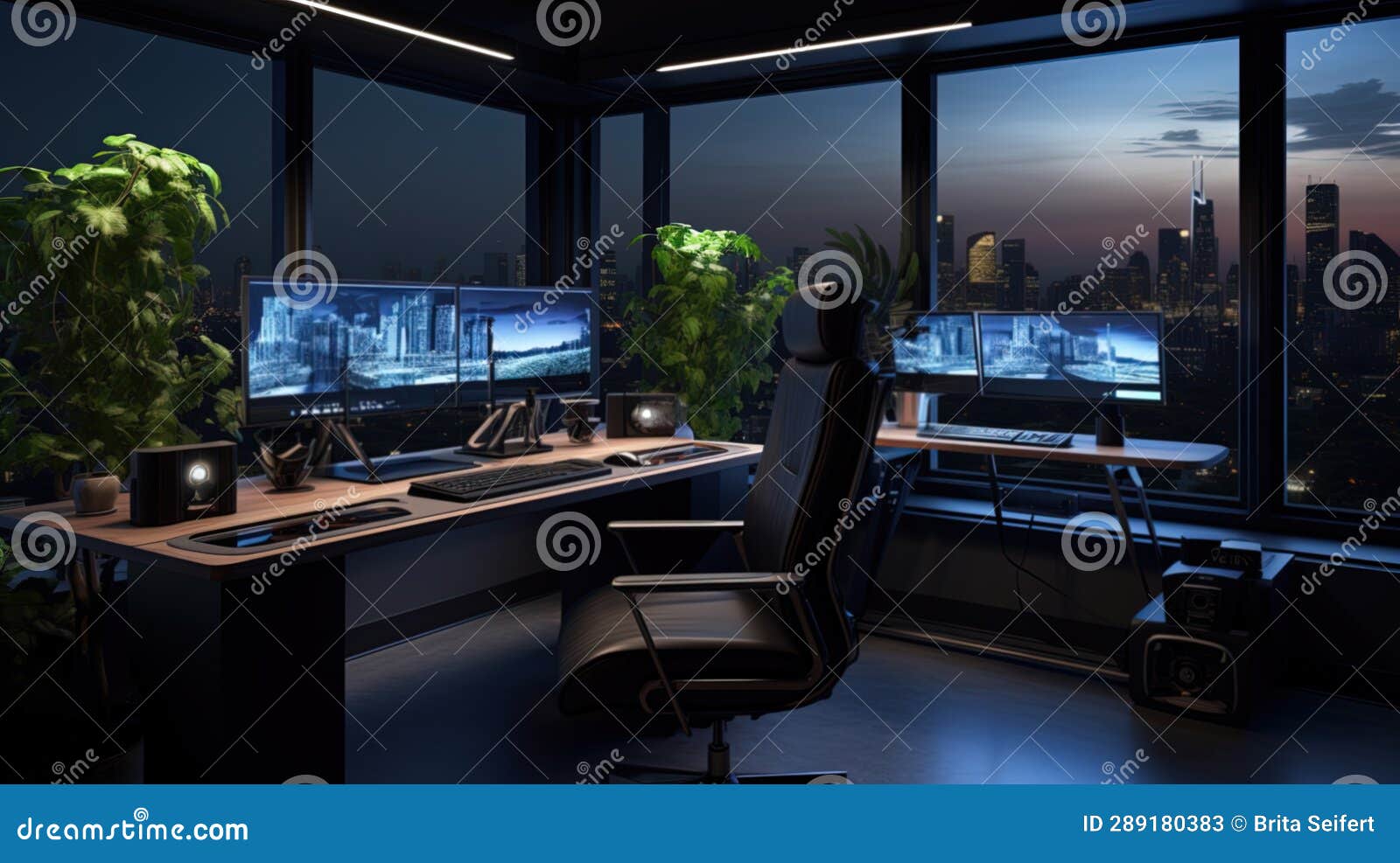 Workbench Room of it Staff High Technology Stock Illustration ...