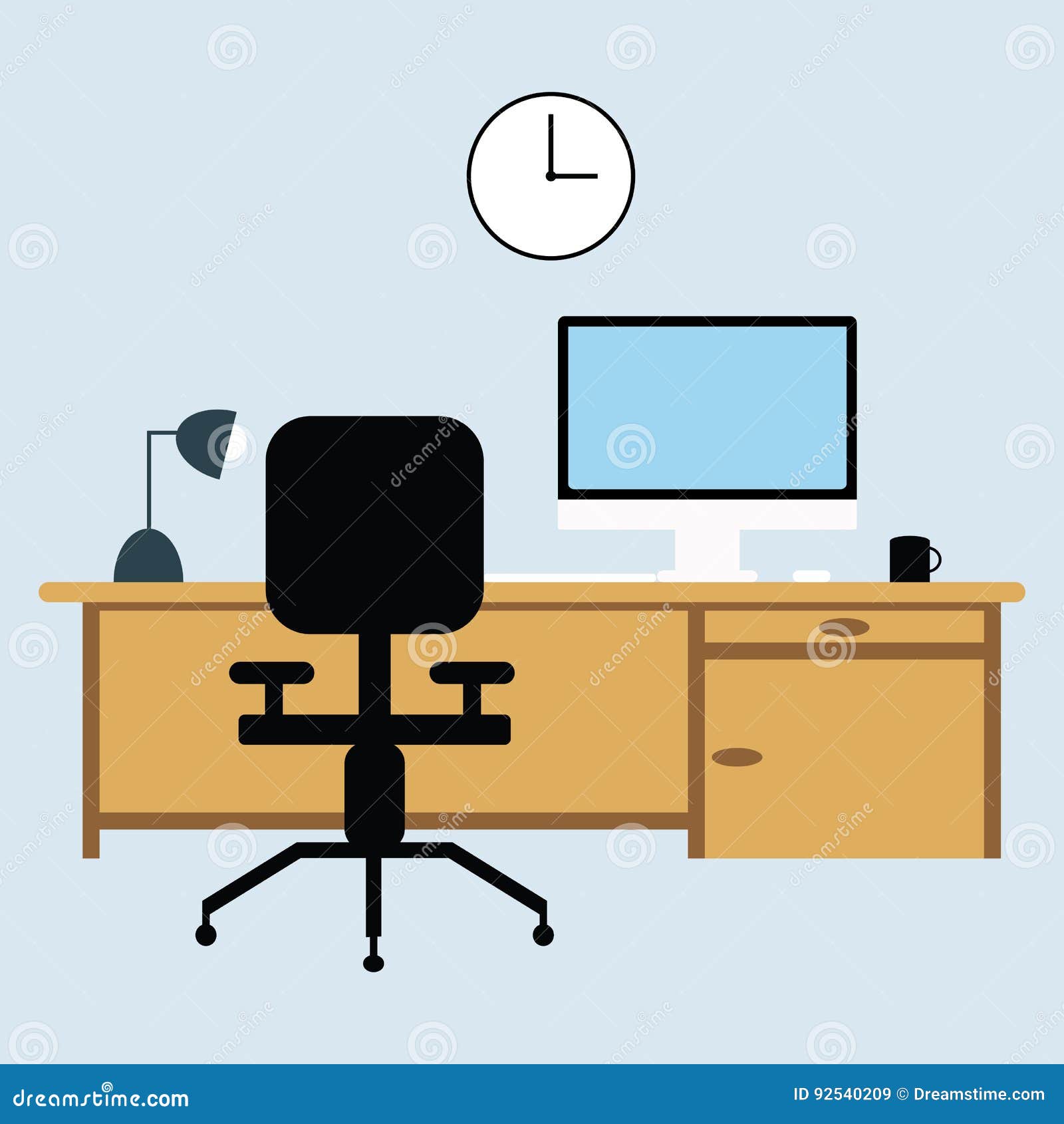 Workbench stock vector. Illustration of monitor, home - 92540209
