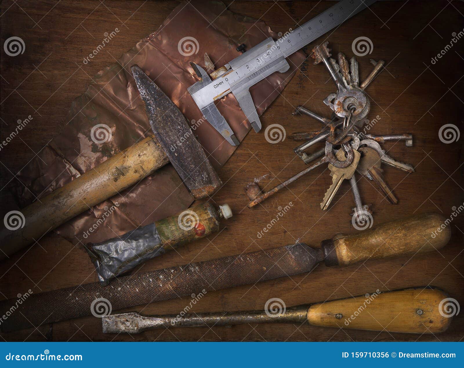 Tools of the old masters stock photo. Image of grapes - 159710356