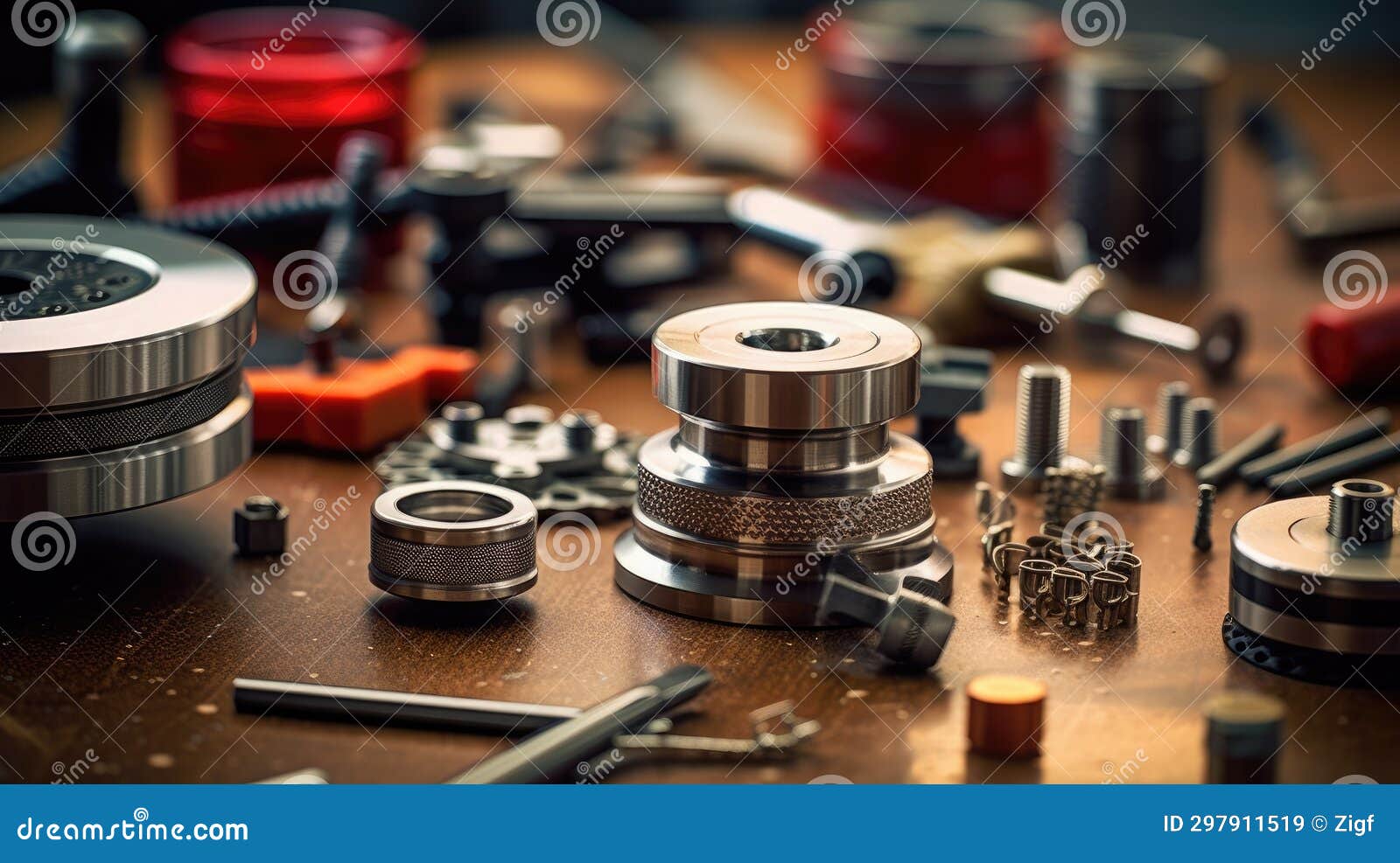 Workbench with Various Tools and Parts Spread Out on it. There are ...