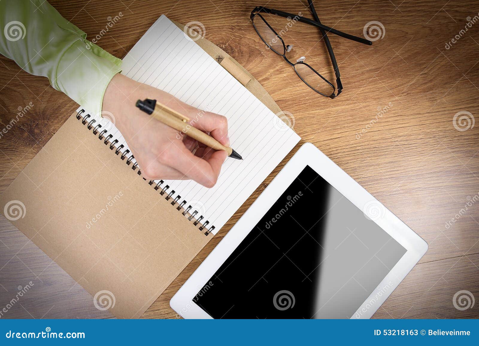 Workbook on the Office Desk Stock Image - Image of mark, feedback: 53218163