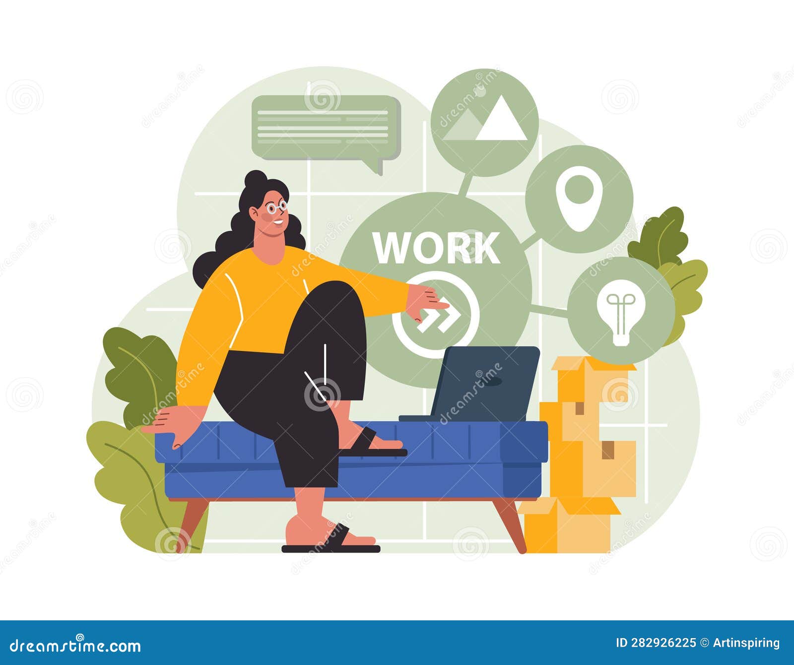 Workcation. Chatacter Working Away from the Office Stock Vector ...