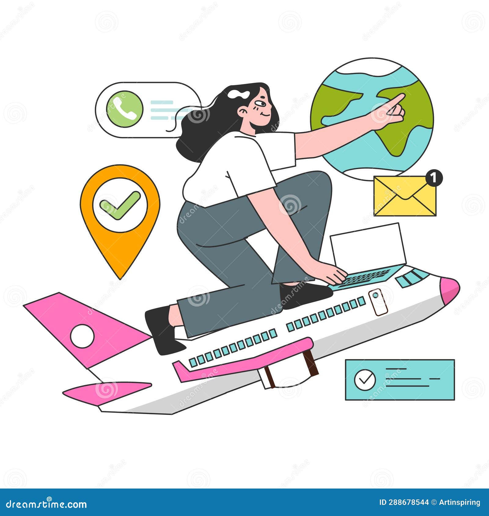 Workcation. Chatacter Working Away from the Office Stock Vector ...