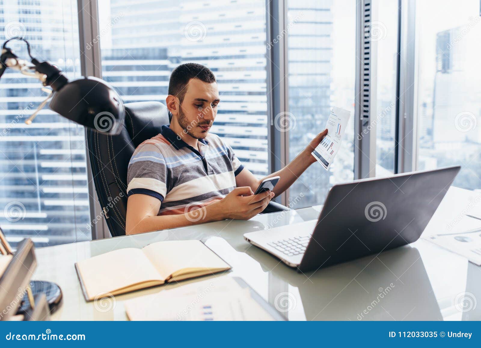 Workday of Financial Analyst Typing on Computer Analyzing Working with ...