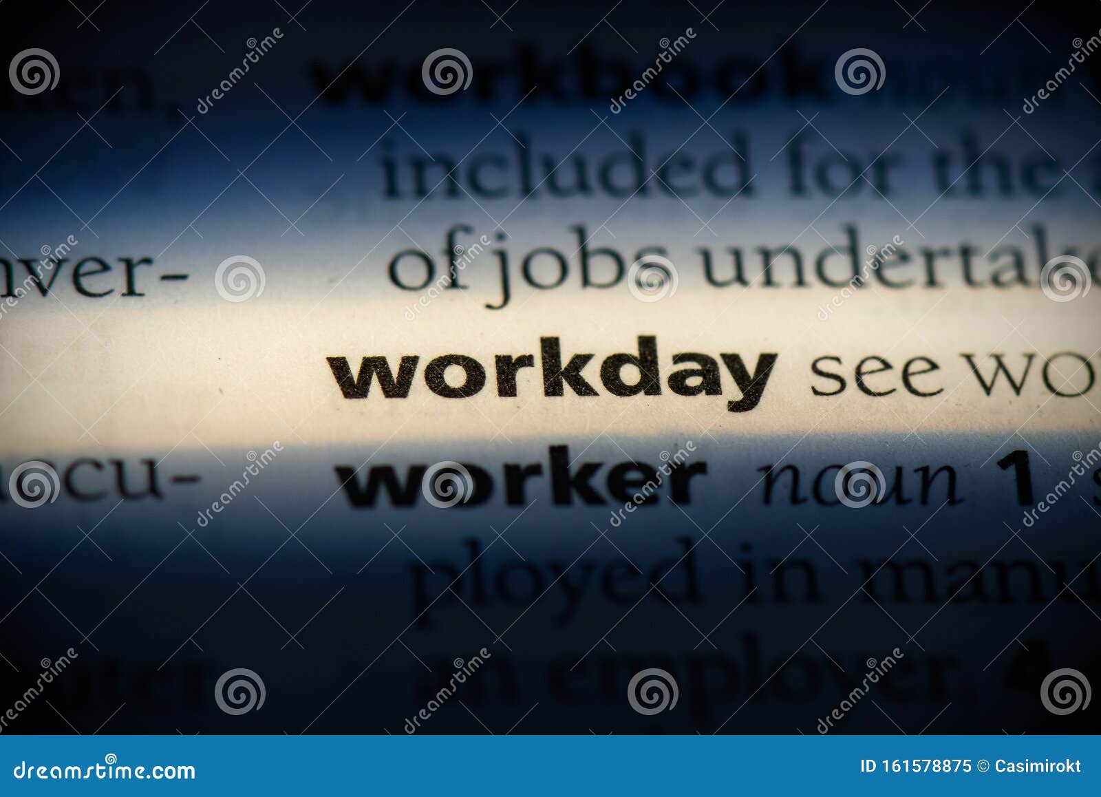 Workday stock image. Image of focus, closeup, paper - 161578875