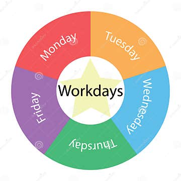 Workdays Circular Concept with Colors and Star Stock Illustration ...