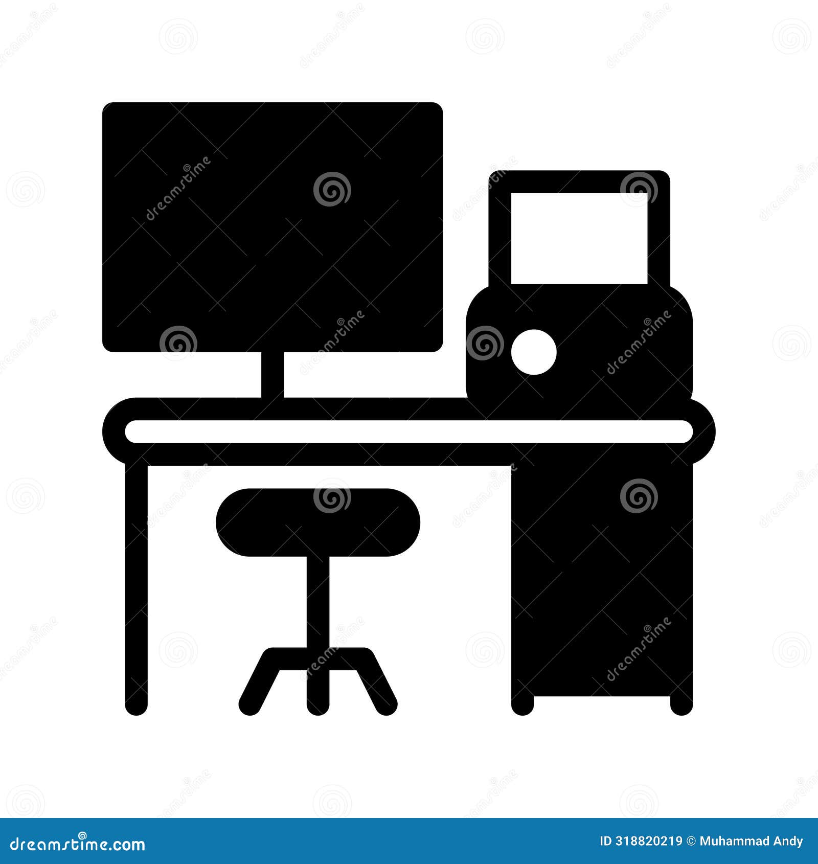 Workdesk Solid Icon. Workspace Symbols Icons Graphic Design. Vector ...